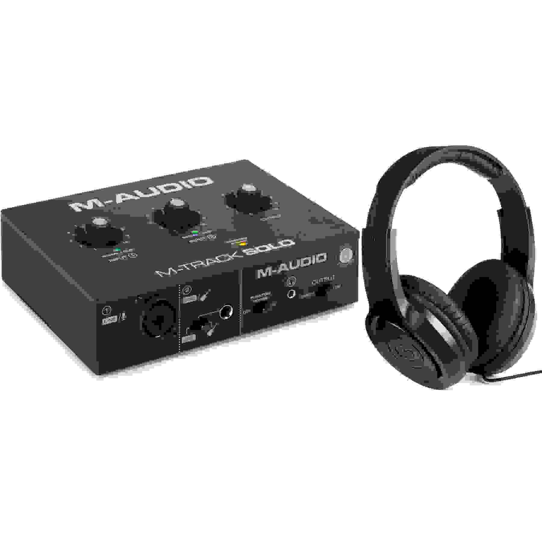 M-Audio M-Track Solo USB Audio Interface and Headphones | Sweetwater