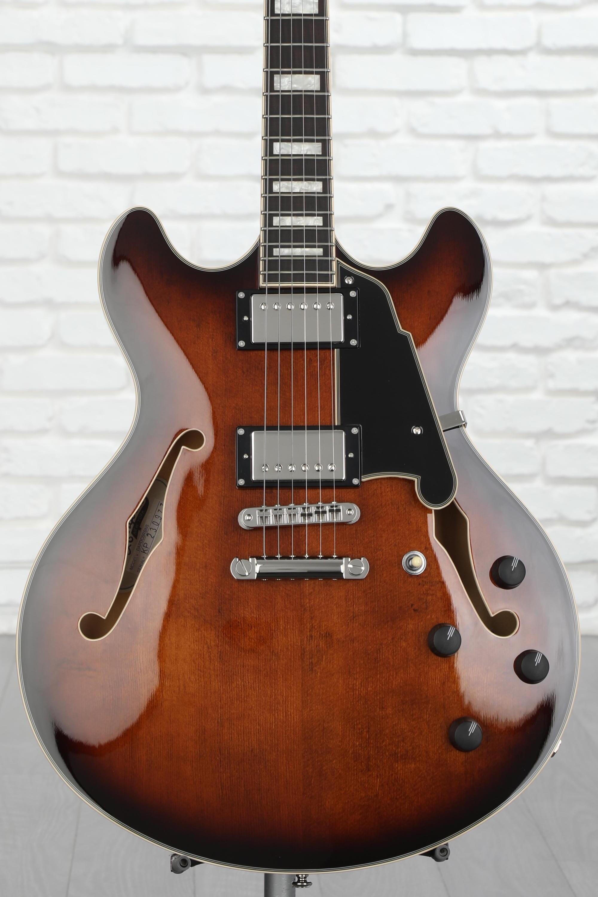 D'Angelico Premier DC Electric Guitar - Brown Burst with Stopbar Tailpiece | Sweetwater