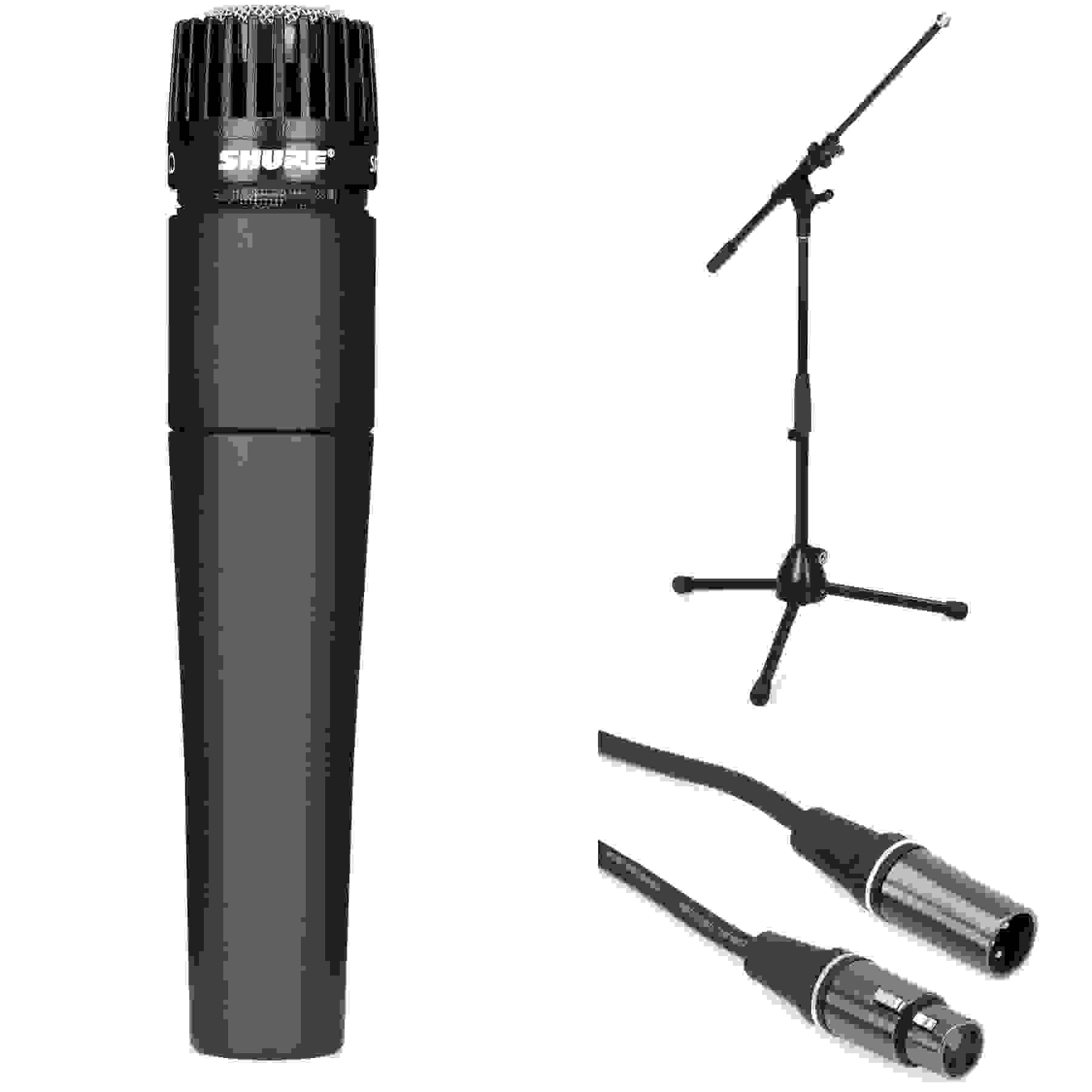Shure SM57 Instrument Microphone Bundle with Short Stand and Cable ...