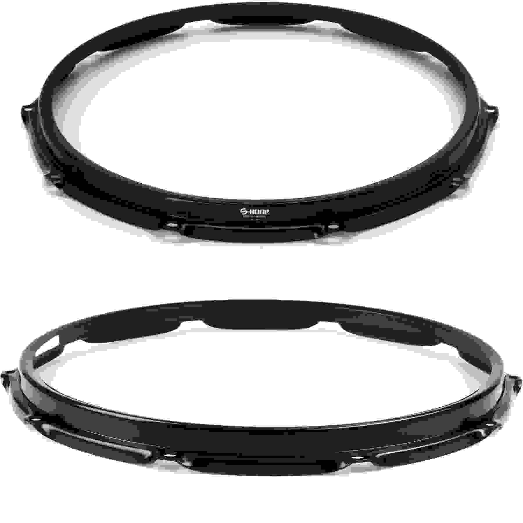 S Hoop 10-lug Snare Batter and Resonant Drum Hoops - 14 inch Black ...