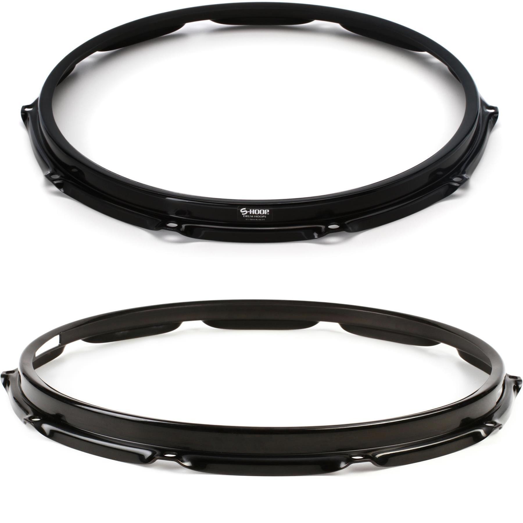 S Hoop 10-lug Snare Batter and Resonant Drum Hoops - 14 inch Black ...