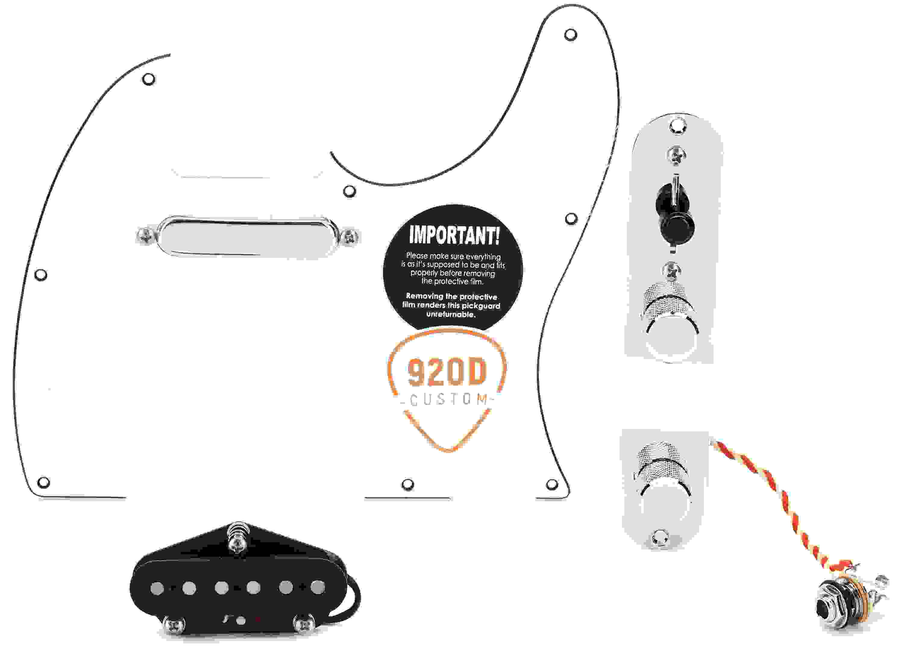 920D Custom Texas Vintage Loaded Telecaster Pickguard - White Pearl ...