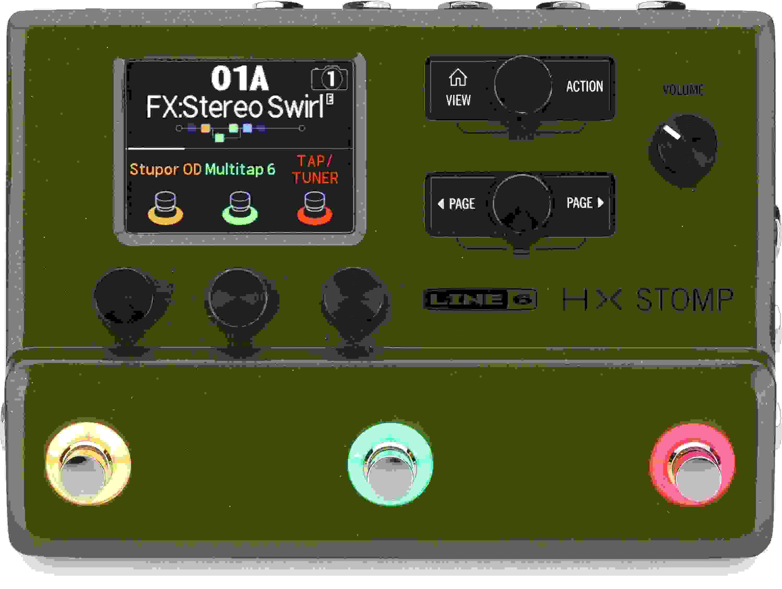 Line 6 HX Stomp Guitar Multi-effects Floor Processor - Olive Green ...