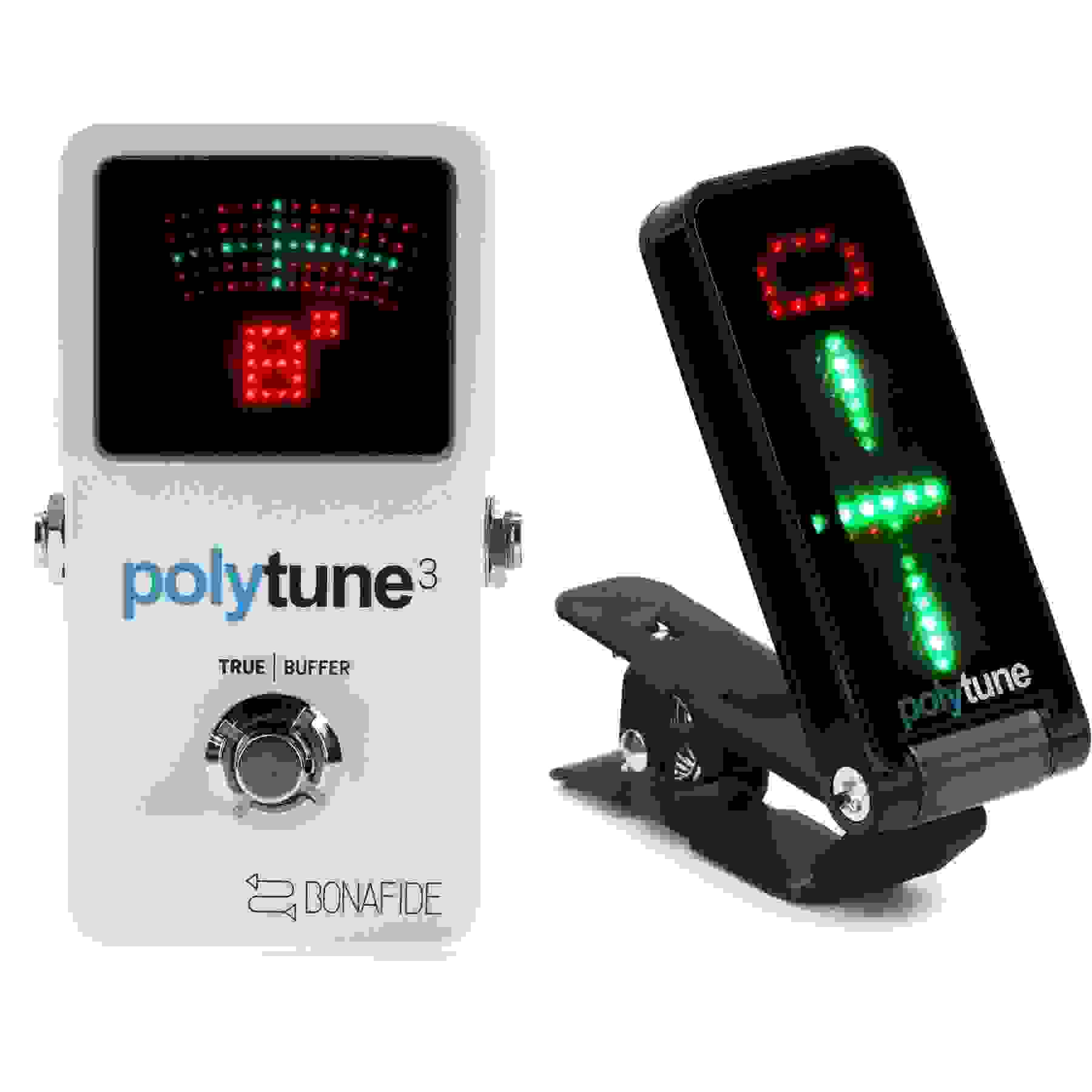 TC Electronic PolyTune 3 Polyphonic LED Guitar Tuner Pedal Bundle | Sweetwater