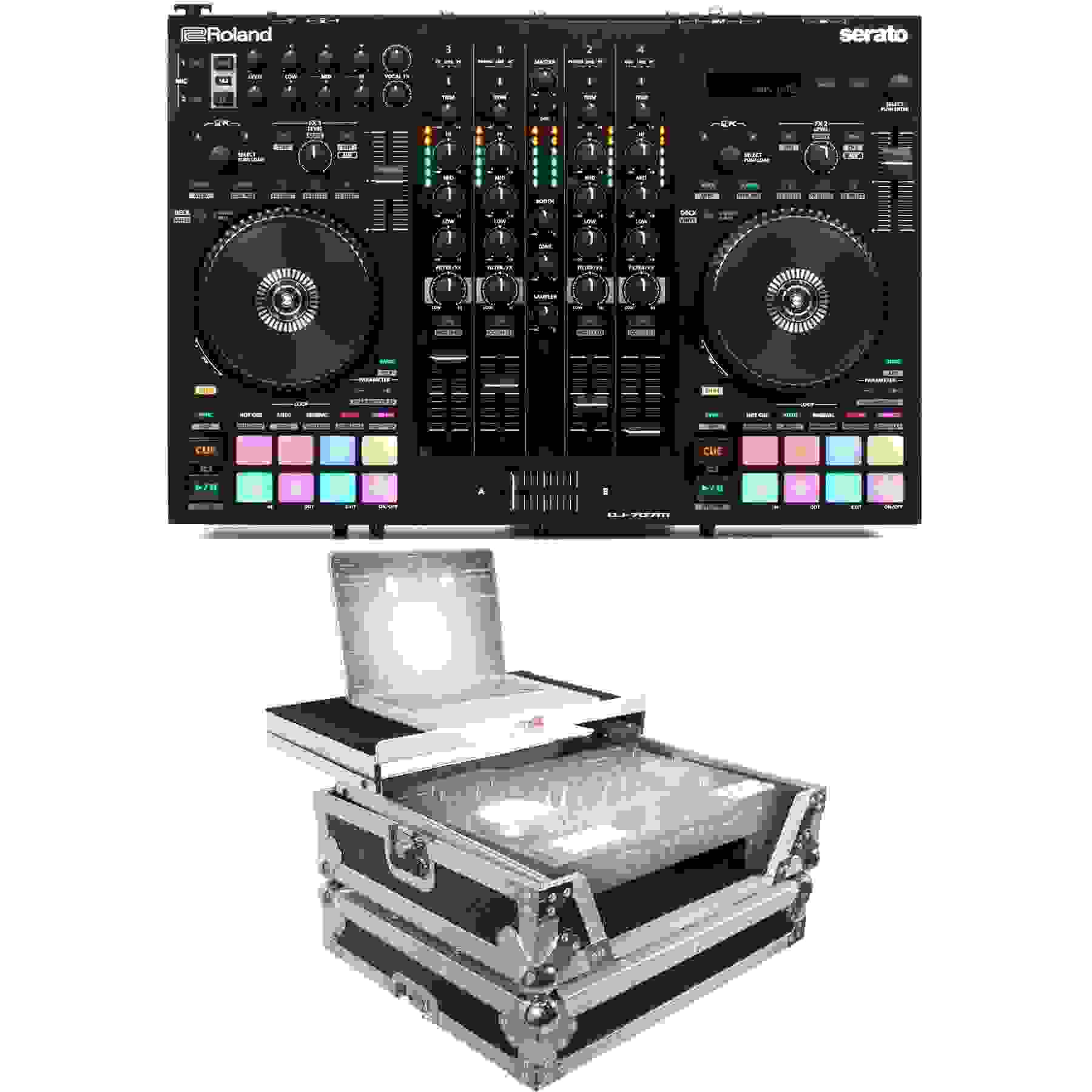 Roland DJ-707M 4-deck Serato DJ Pro Controller with Flight Case ...
