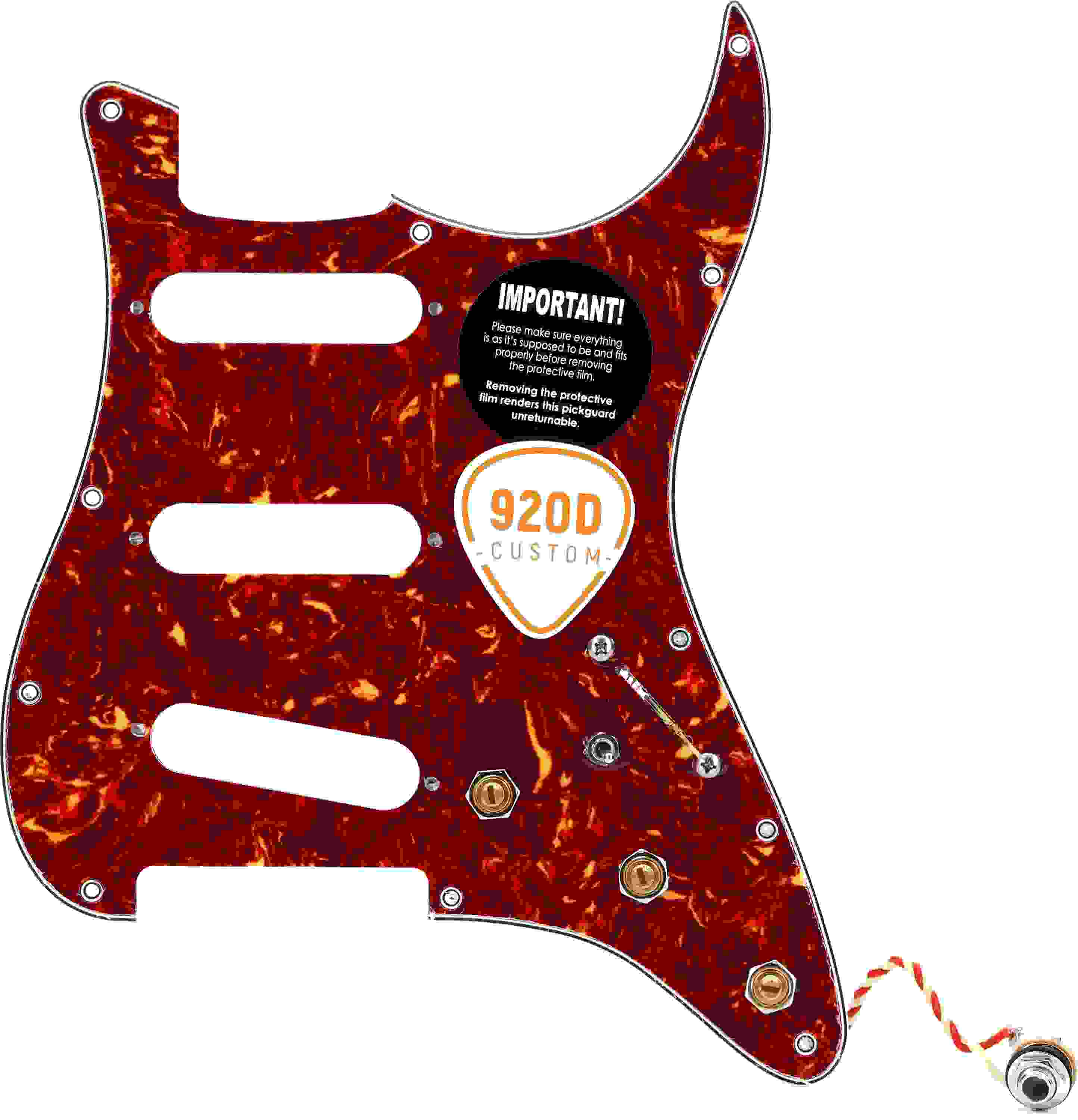 920D Custom Stratocaster SSS Prewired Pickguard - Tortoise | Sweetwater
