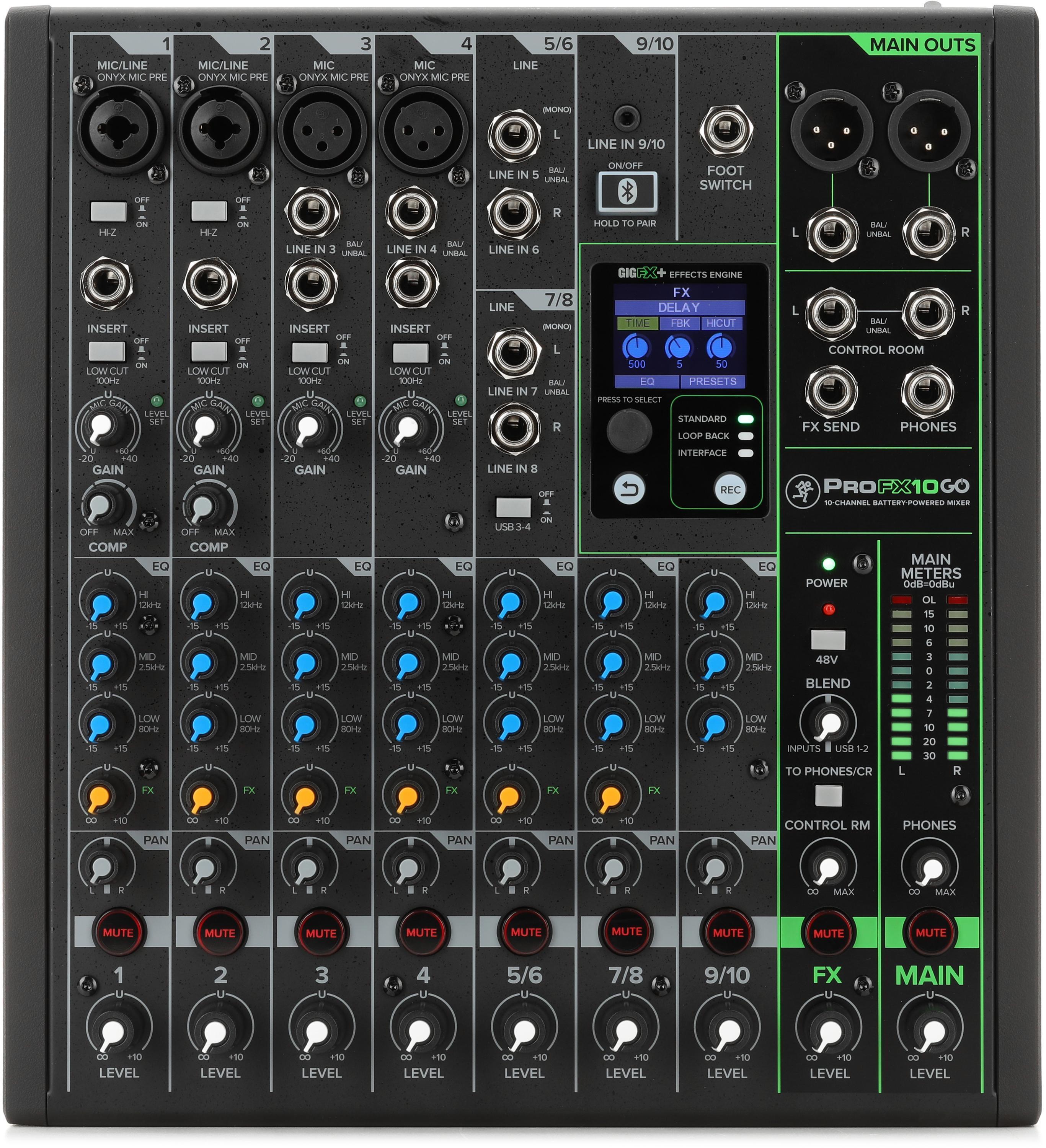 Mackie ProFX10 Go Battery-powered 10-channel Mixer with USB and ...