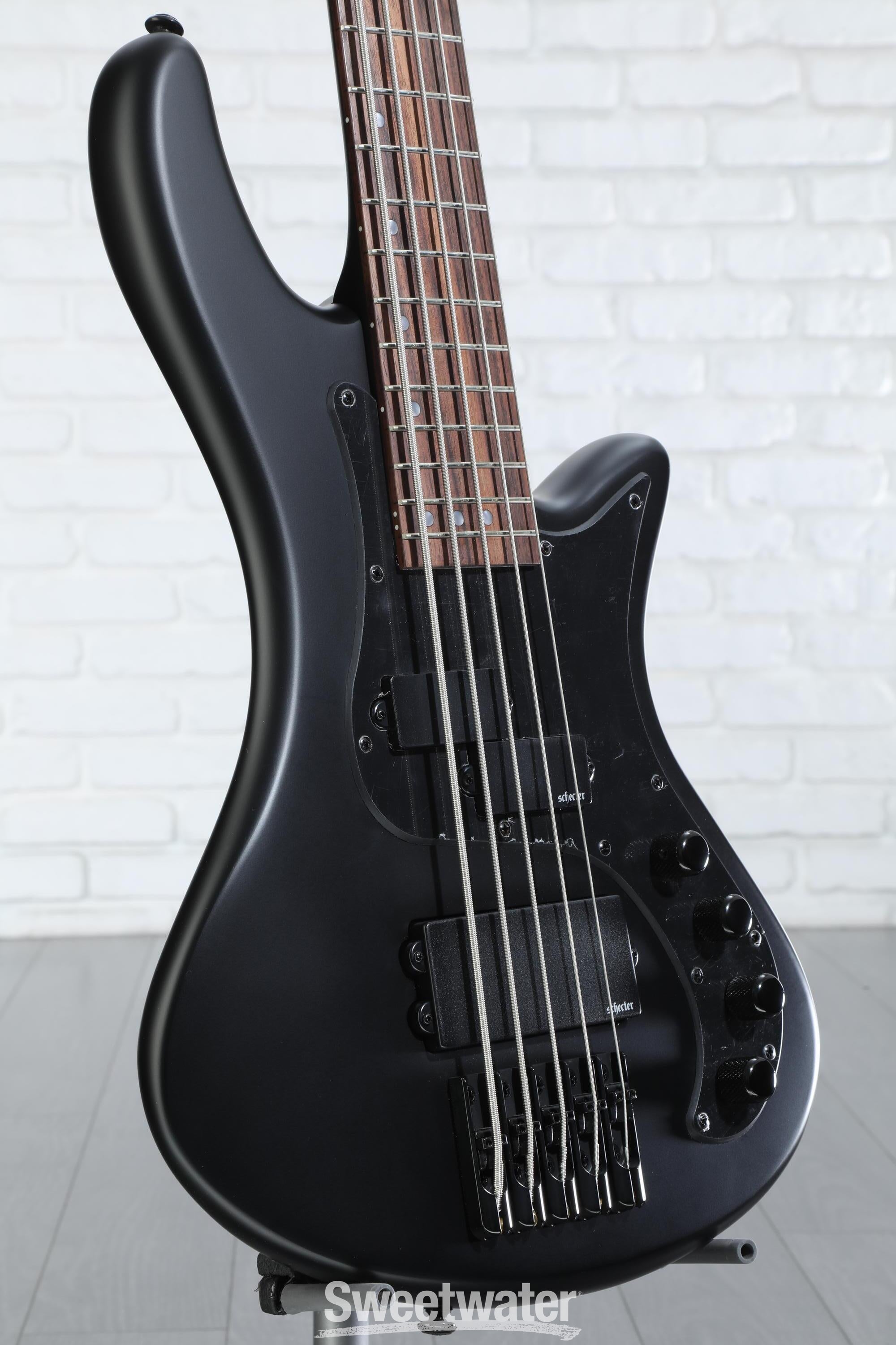 Schecter Stiletto Stealth 5 Bass Guitar - Satin Black | Sweetwater