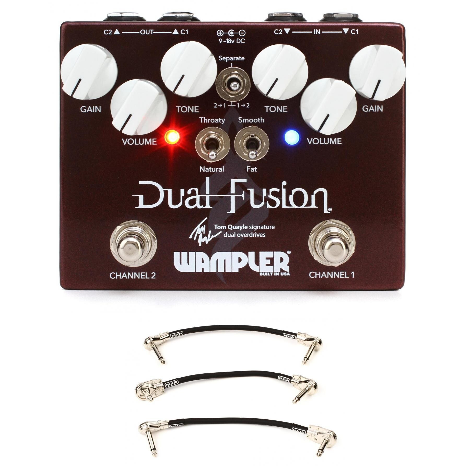 Wampler Tom Quayle Dual Fusion Overdrive Pedal with Patch Cables ...