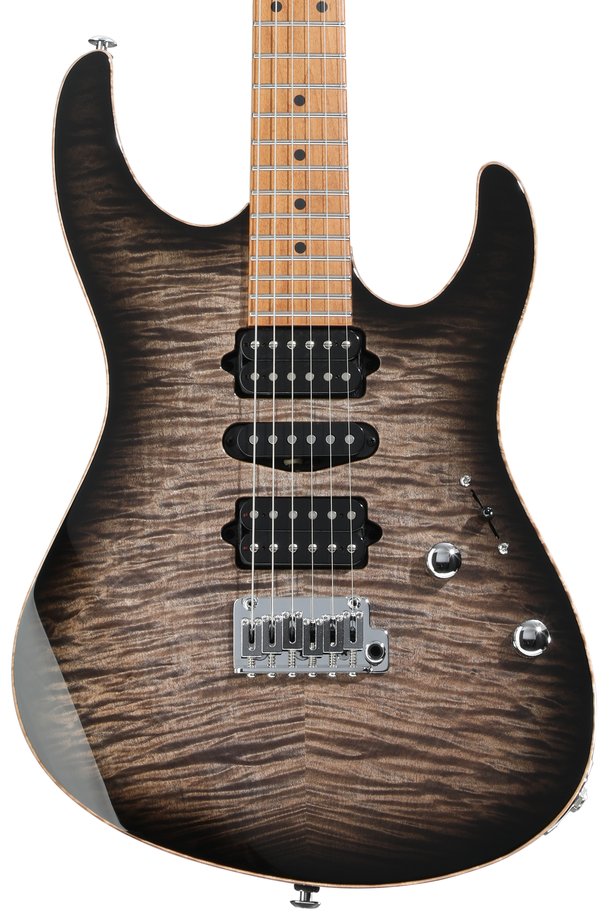 Suhr Modern Plus Electric Guitar - Trans Charcoal Burst | Sweetwater