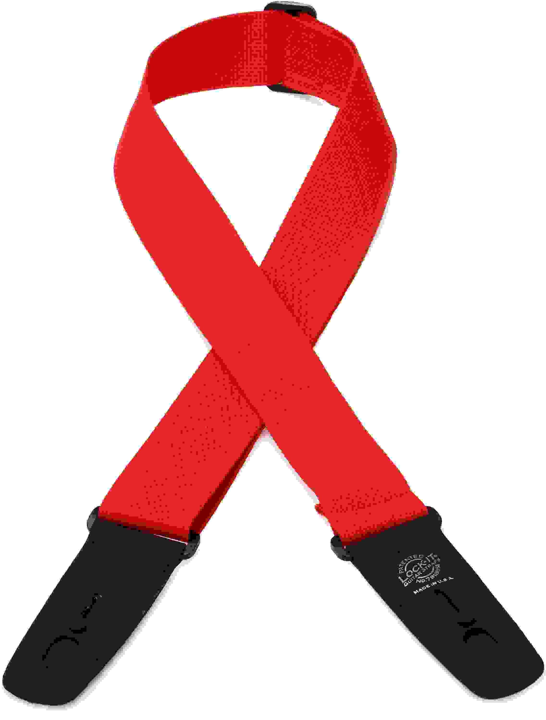 Lock-It Straps Professional Gig Series 2-inch Red Poly Strap with ...