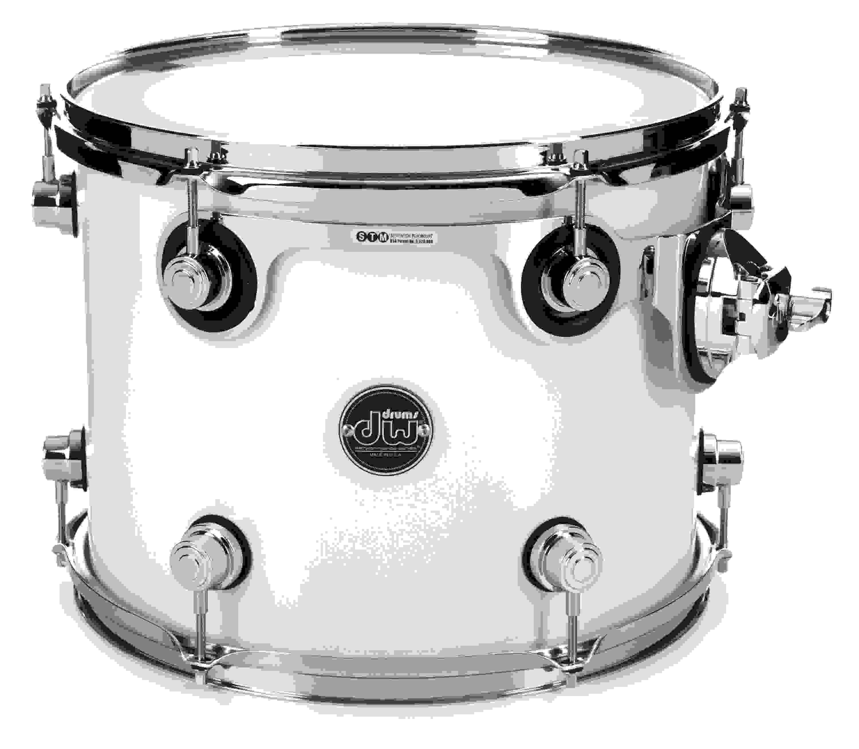 DW Performance Series Mounted Tom - 10" x 13" White Ice Lacquer ...