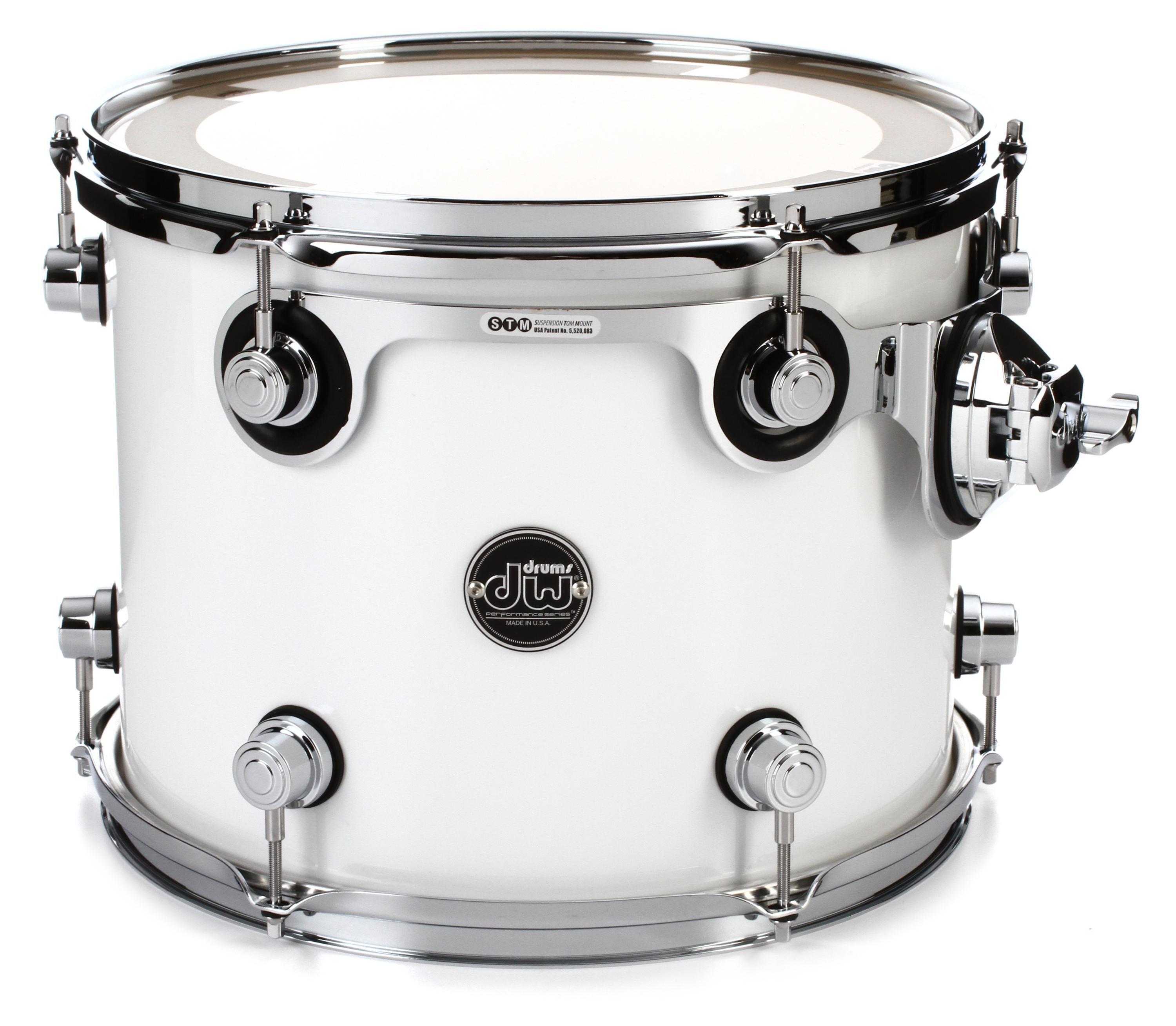 DW Performance Series Mounted Tom - 10" x 13" White Ice Lacquer ...