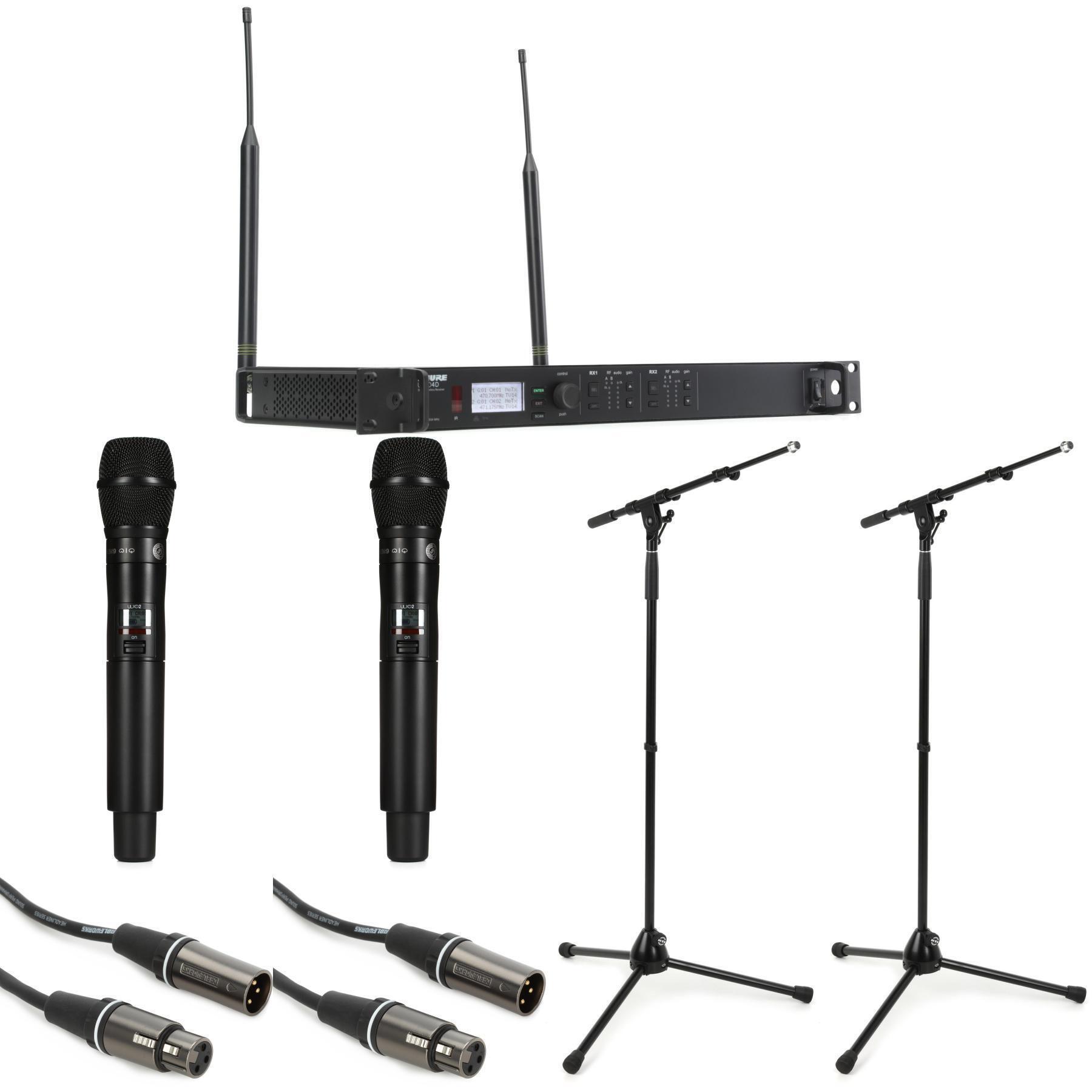 Shure ULXD4D Dual Channel Digital Wireless Receiver Bundle with KSM9 Microphones - G50 Band ...