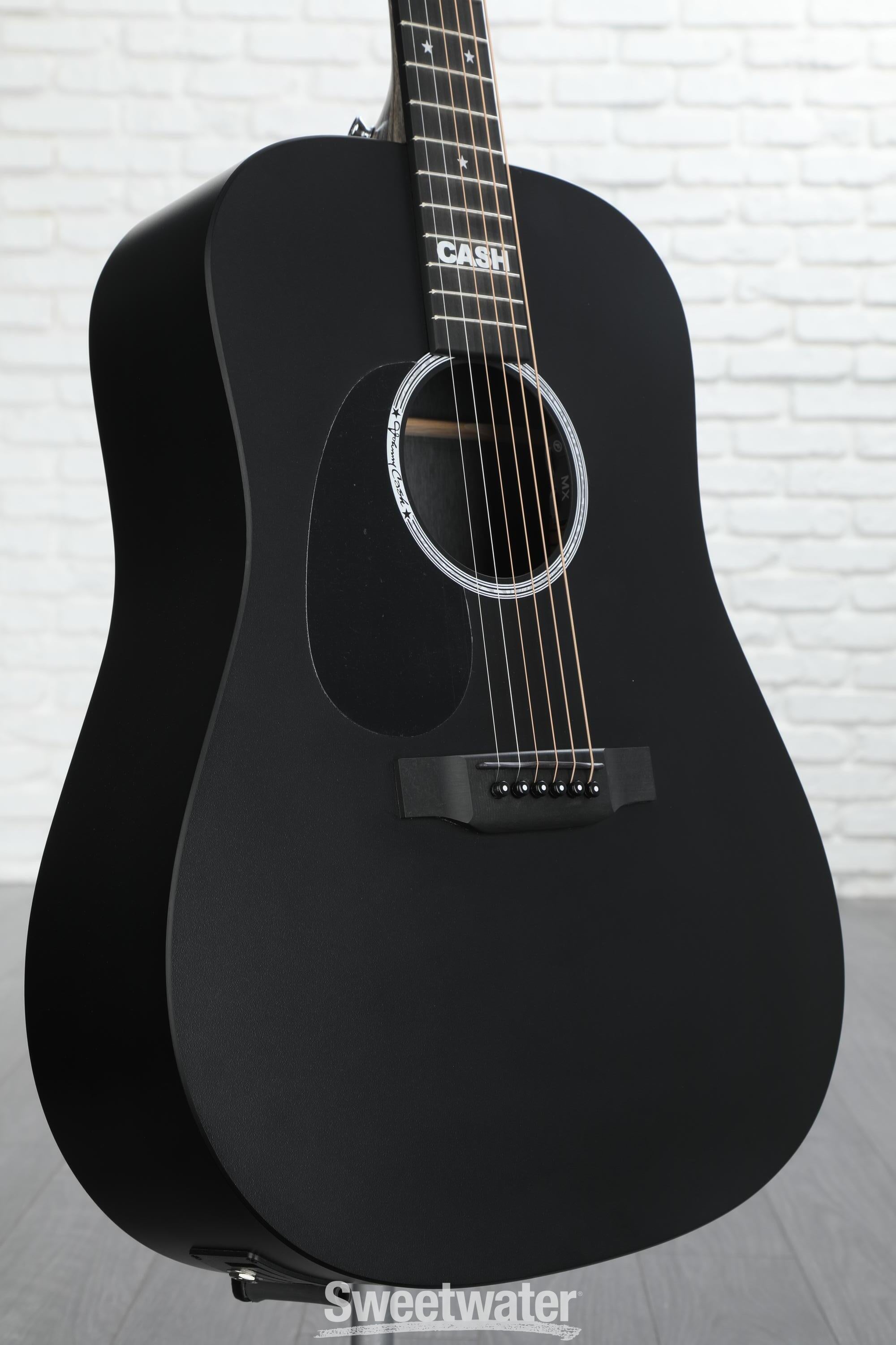 Martin DX Johnny Cash Left-Handed - Jett Black | Sweetwater