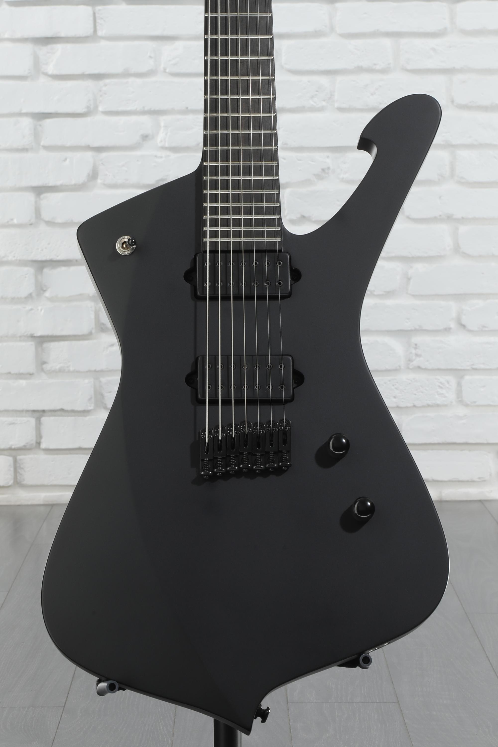 Ibanez Iron Label Iceman 7-string - Black Flat | Sweetwater