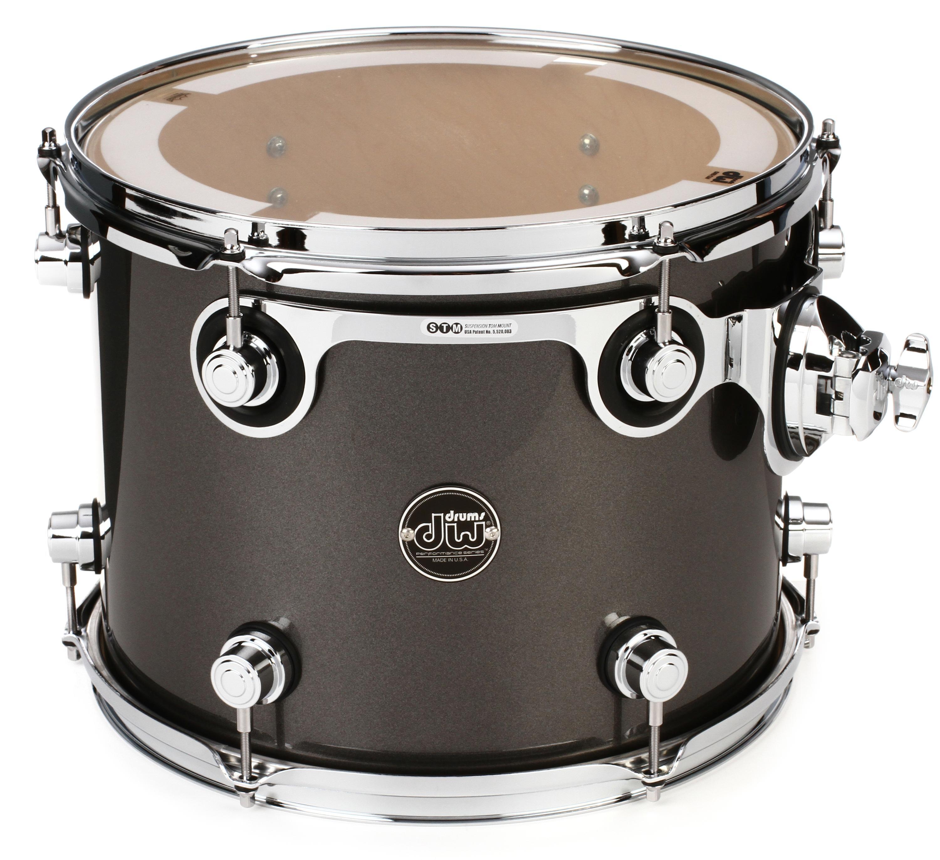 DW Performance Series Mounted Tom - 10" x 13" Gun Metal Lacquer ...