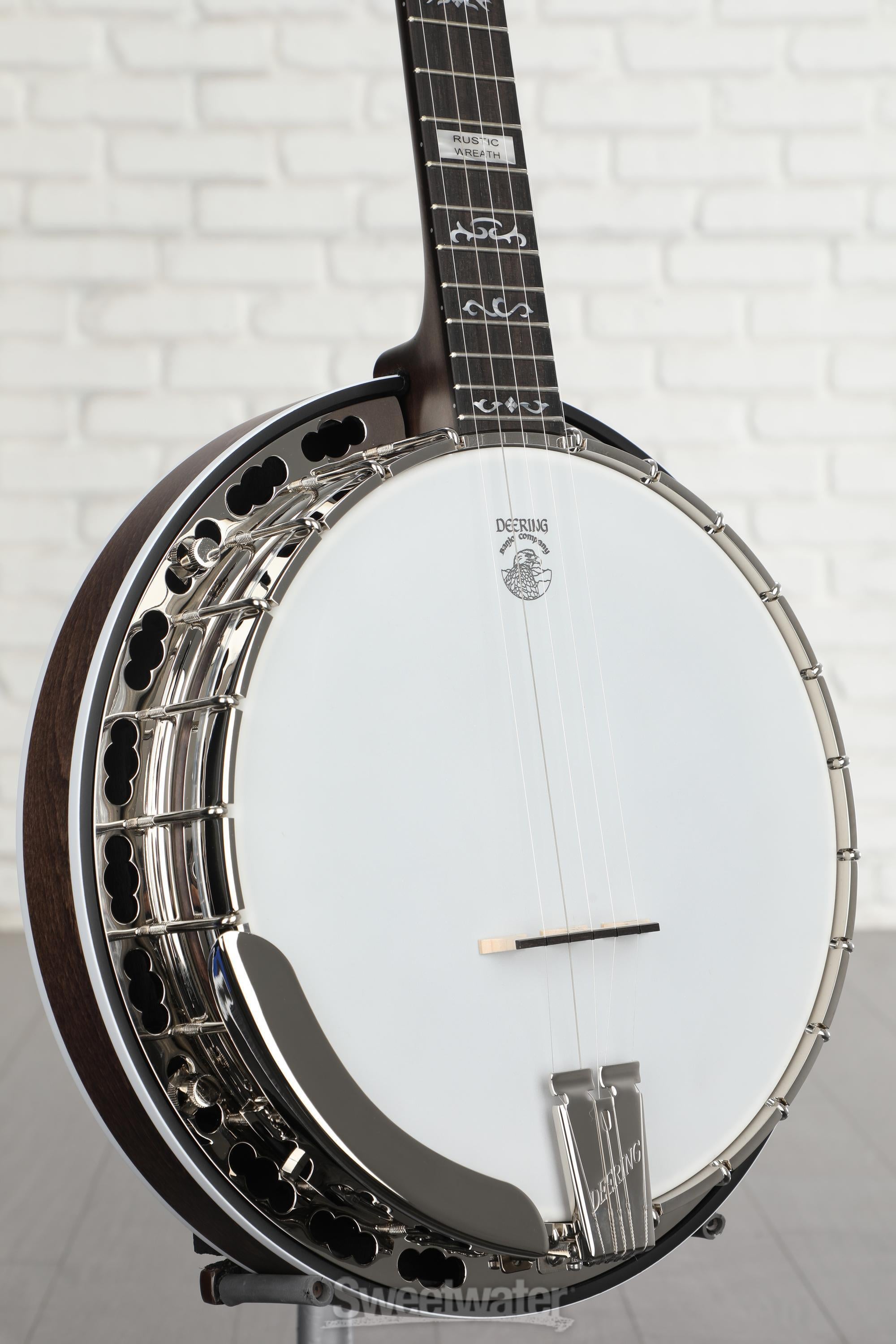 Deering Rustic Wreath 5-string Resonator Banjo - Dark Walnut | Sweetwater