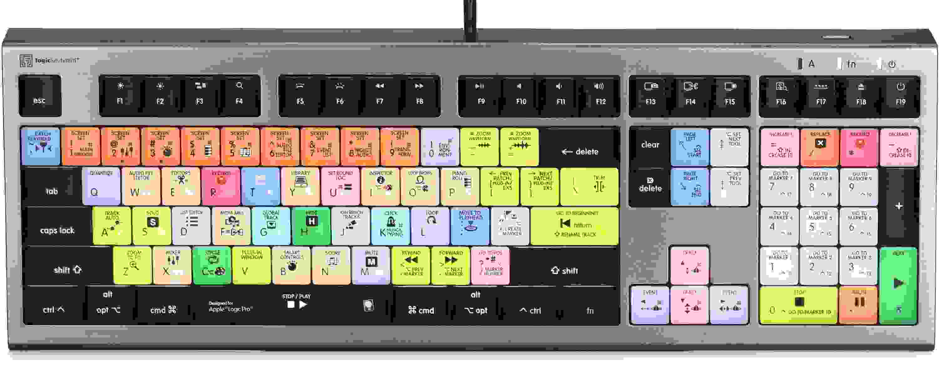 Logickeyboard ASTRA2 Backlit Keyboard for Apple Logic Pro X - Mac ...