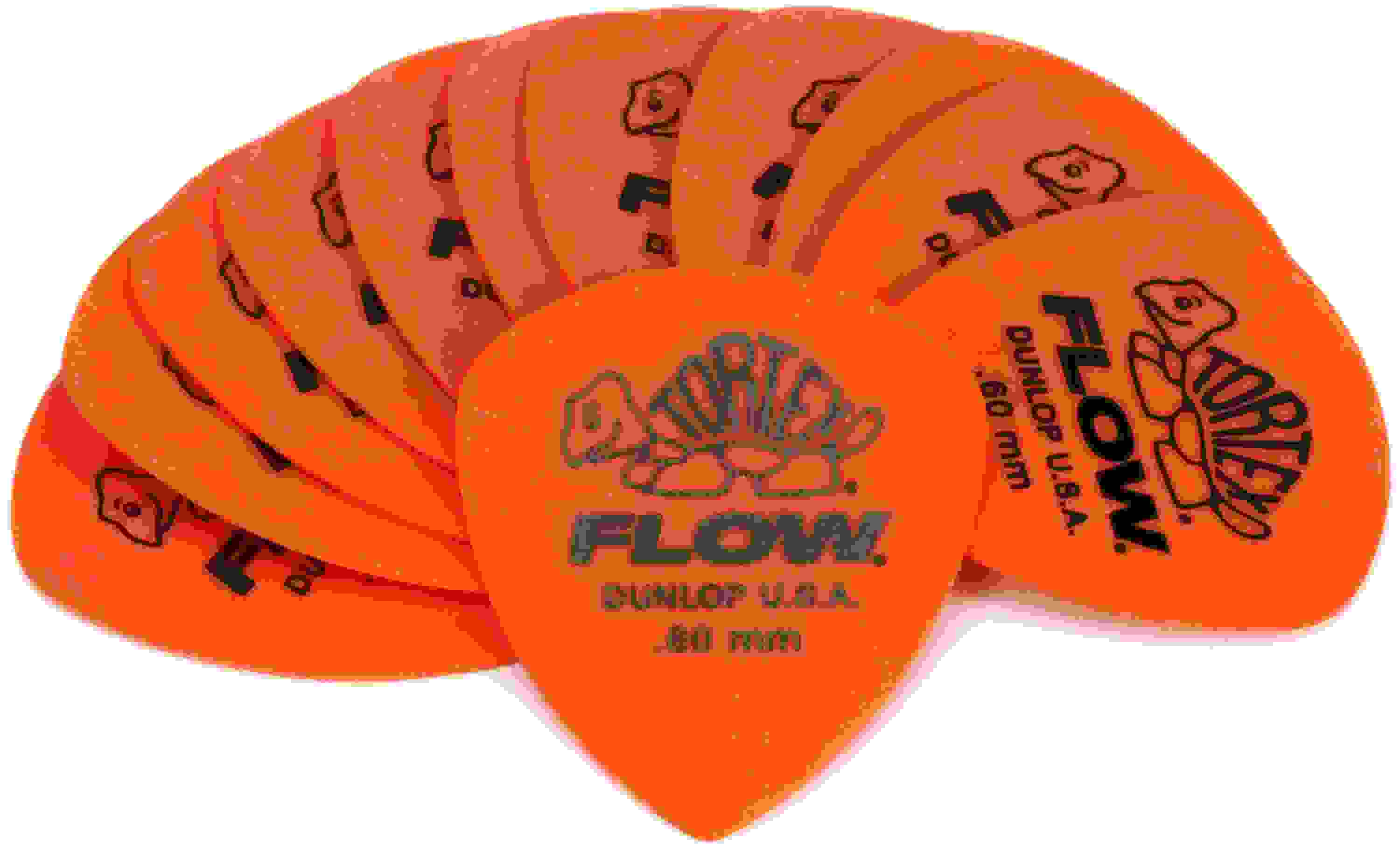 Dunlop Tortex Flow Guitar Picks - .60 mm Orange (12-pack) | Sweetwater