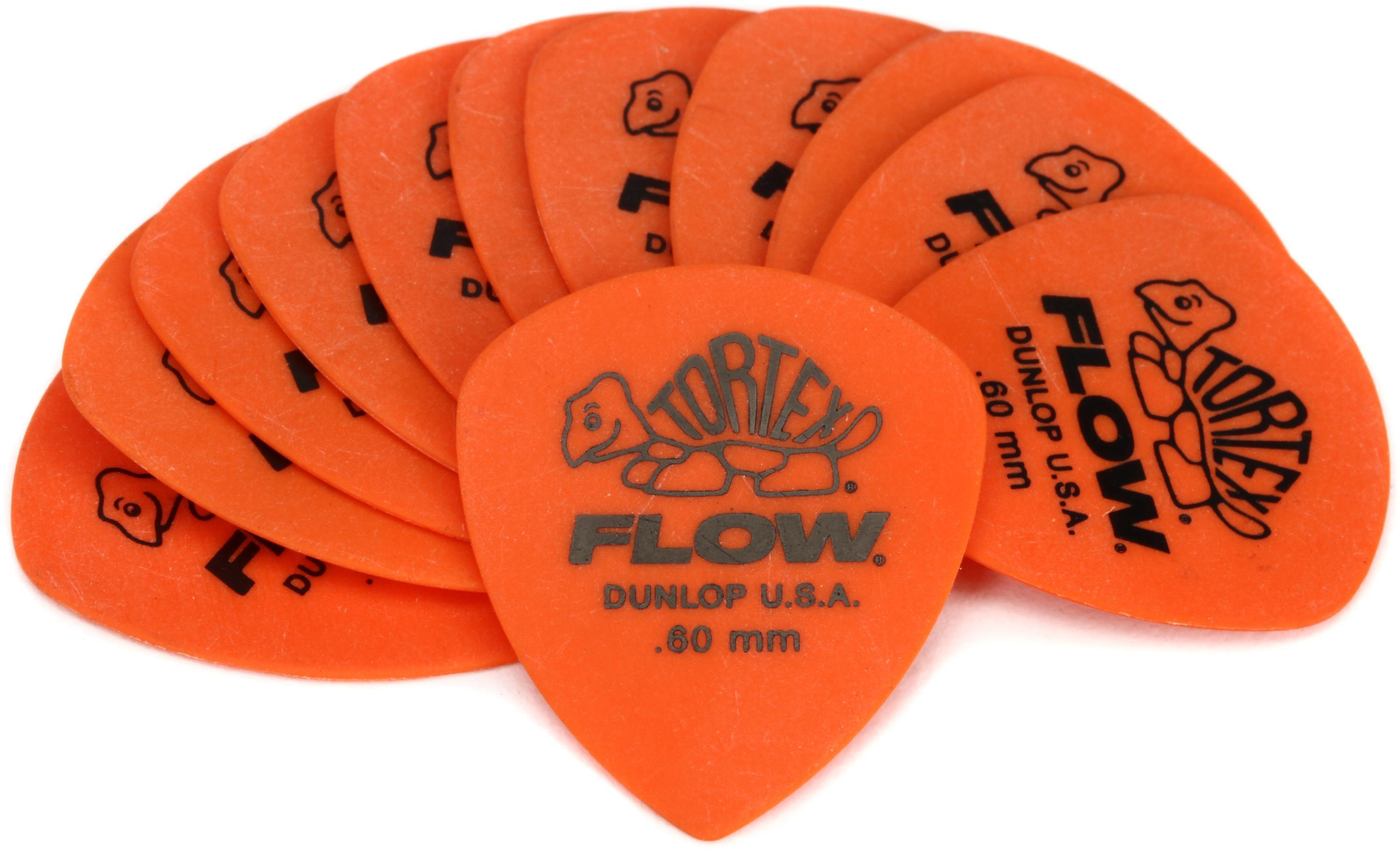 Dunlop Tortex Flow Guitar Picks - .60 mm Orange (12-pack) | Sweetwater