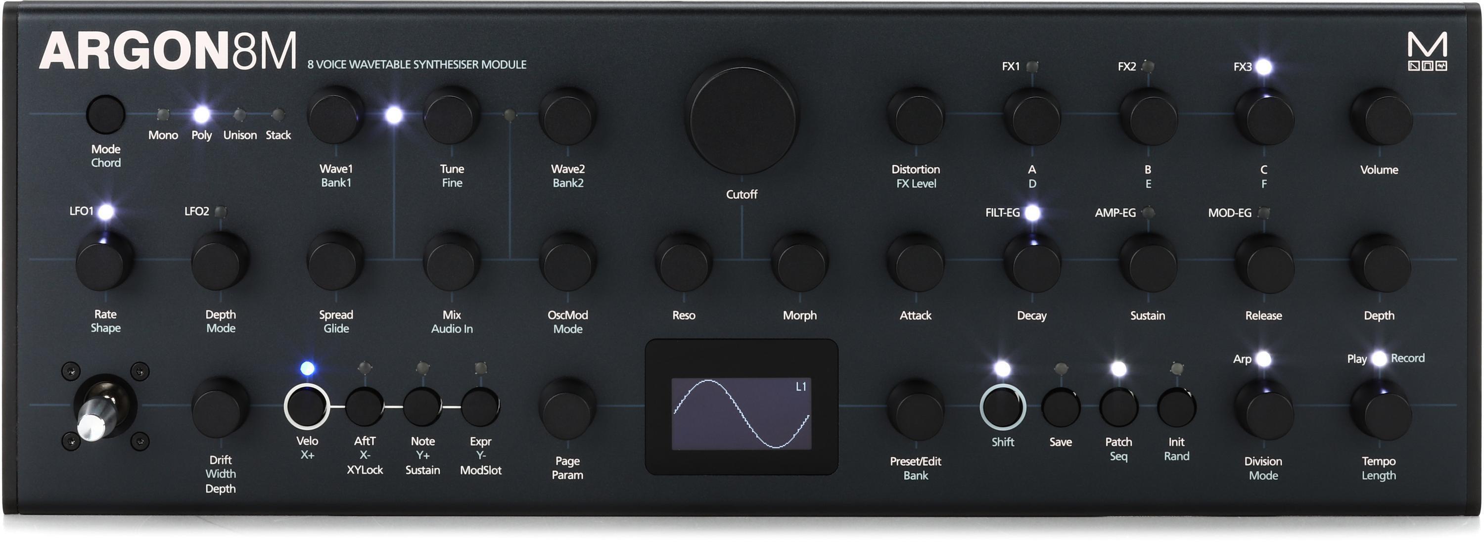 Modal Electronics Argon8-M 8-Voice Polyphonic Wavetable Synthesizer ...