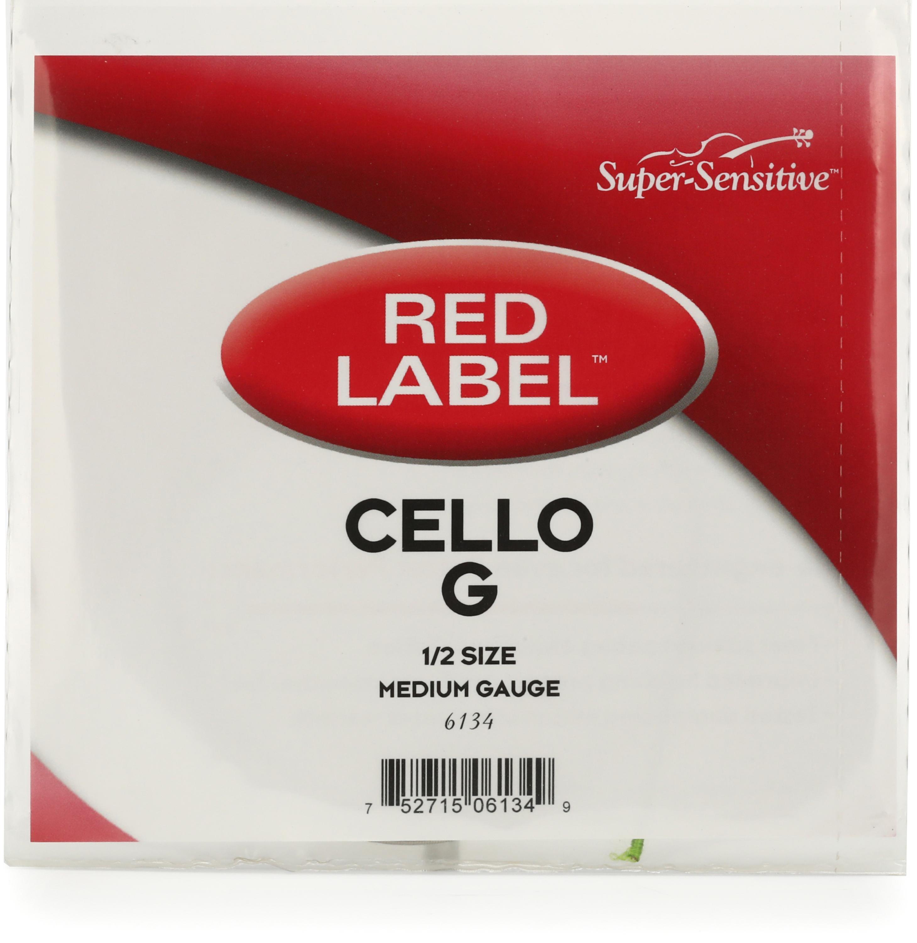 Super-Sensitive 6134 Red Label Cello G String - 1/2 Size | Sweetwater