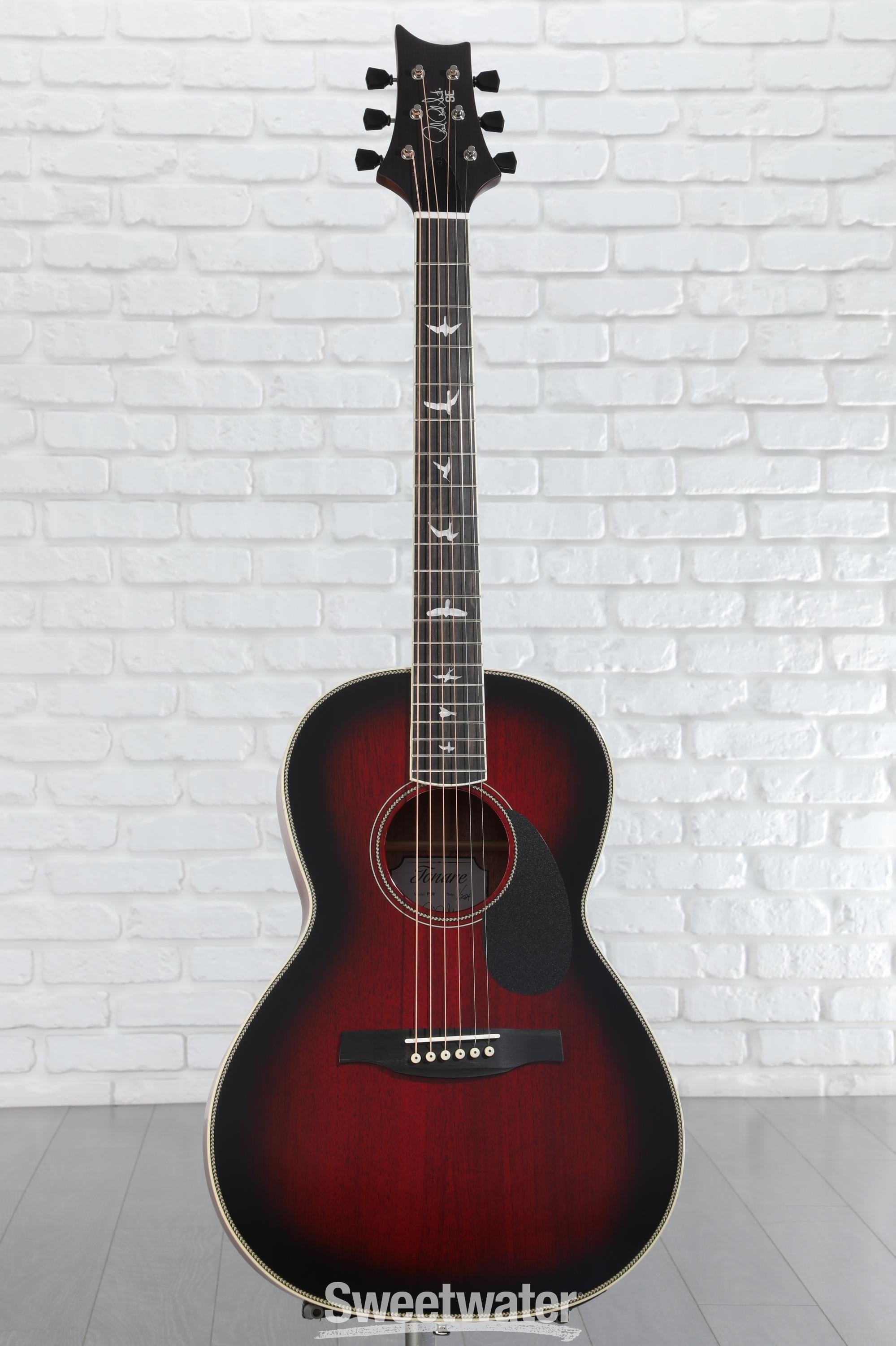 PRS SE P20 Parlor Acoustic-electric Guitar - Fire Red Burst | Sweetwater