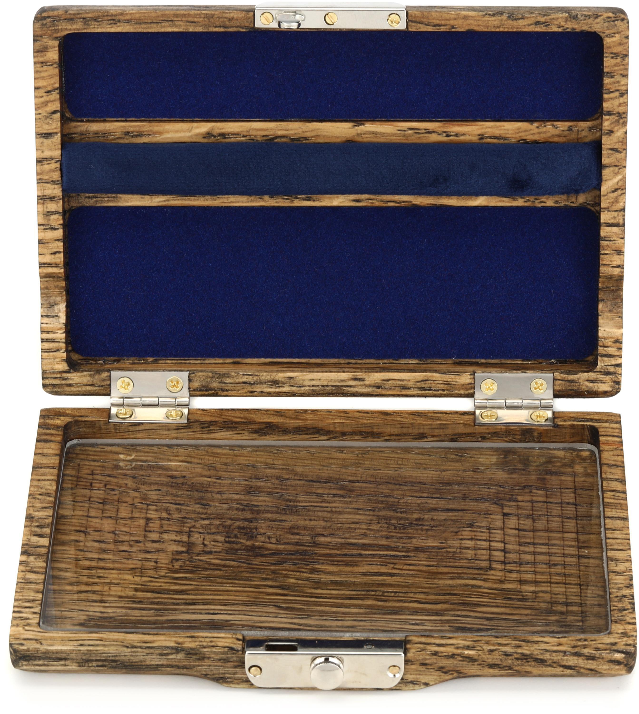 Reediano Bb Clarinet and Alto Saxophone Reed Case - Dark Oak with Blue ...
