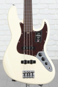 Fender American Professional II Jazz Bass Fretless - Olympic White with Rosewood Fingerboard ...
