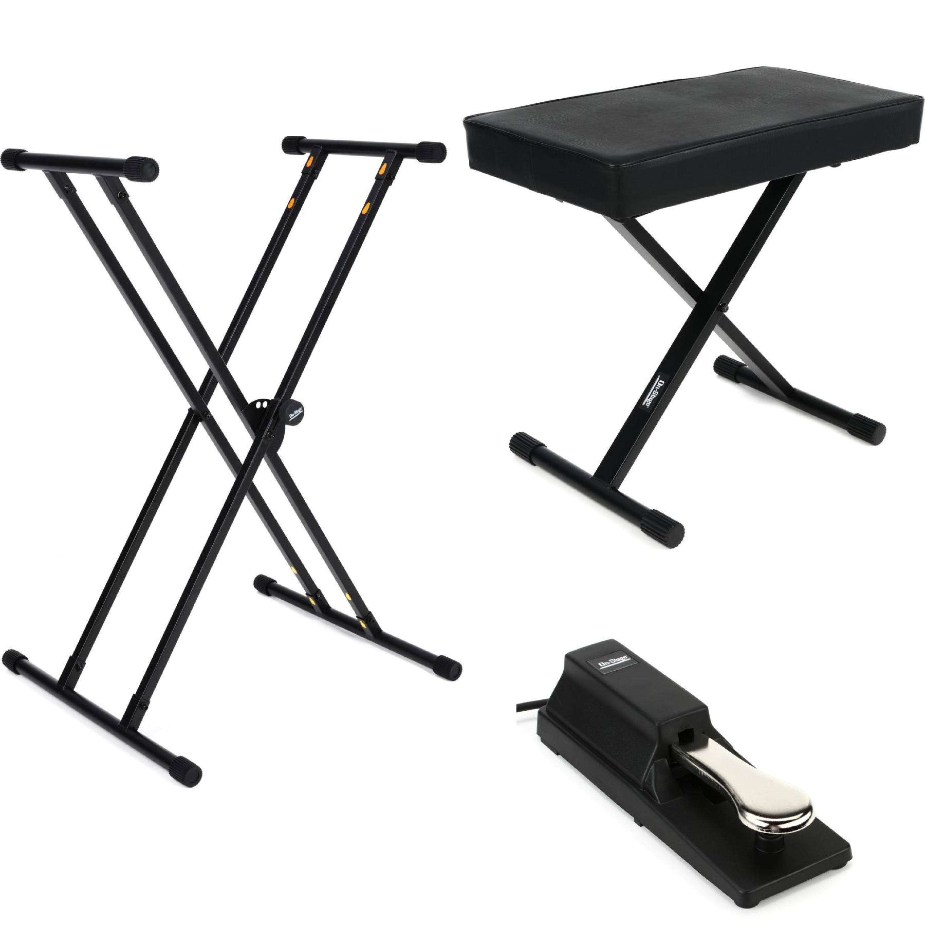 On-Stage Keyboard Essential Accessories Bundle - Double X Stand ...