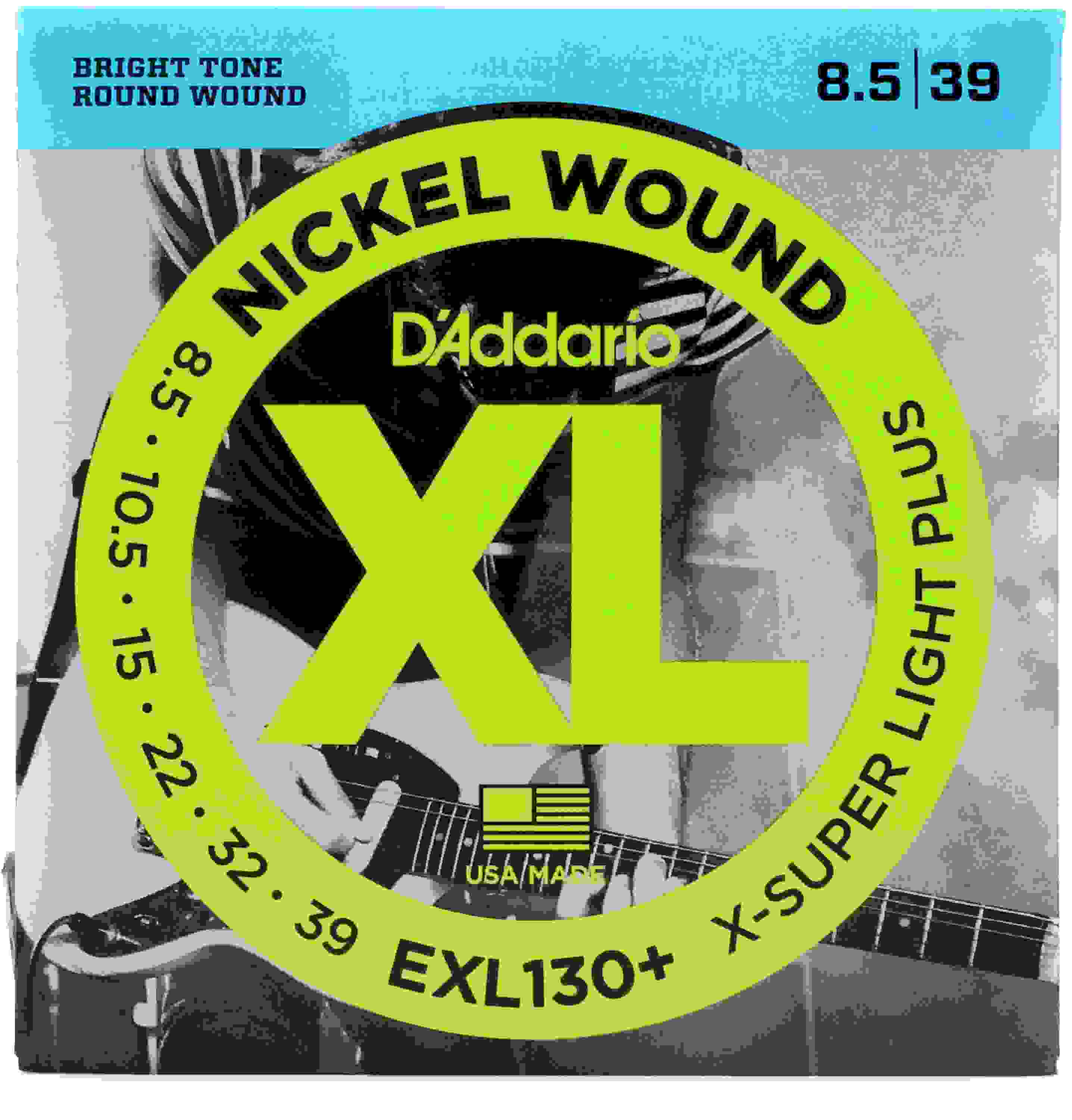 D'Addario EXL130+ Nickel Wound Electric Guitar Strings - .0085-.039 ...