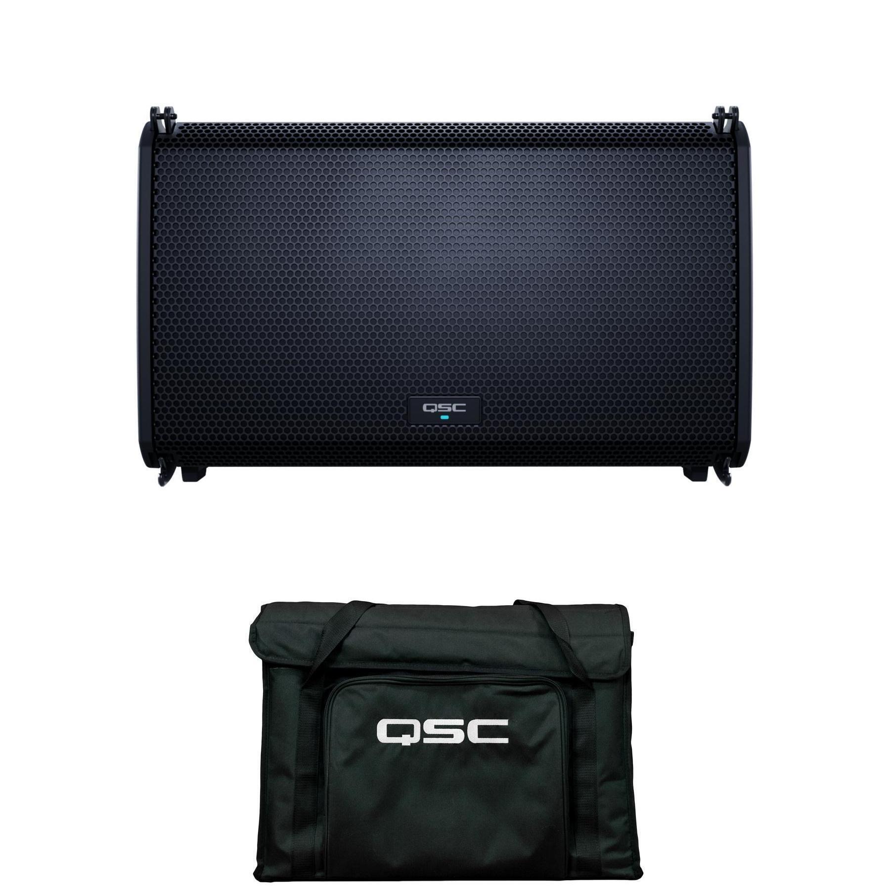 QSC LA112 2,400W 12-inch Active Line Array Speaker and Tote Bag ...