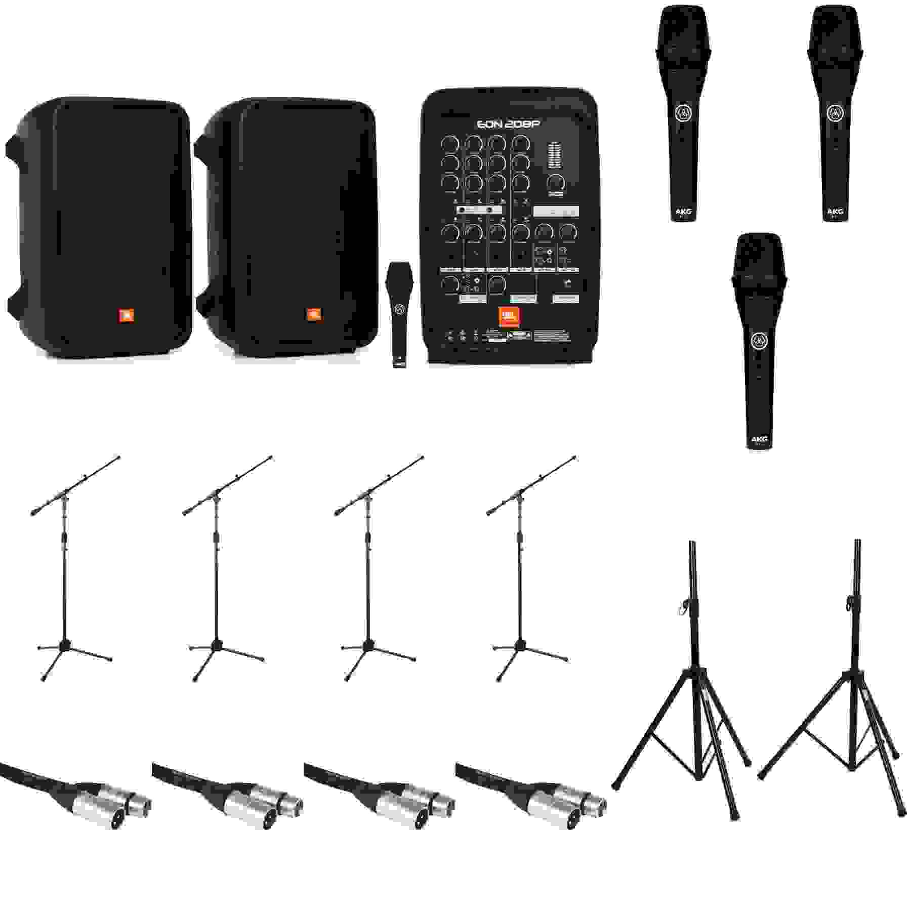 JBL EON208P 4 Performer Portable PA System Bundle | Sweetwater