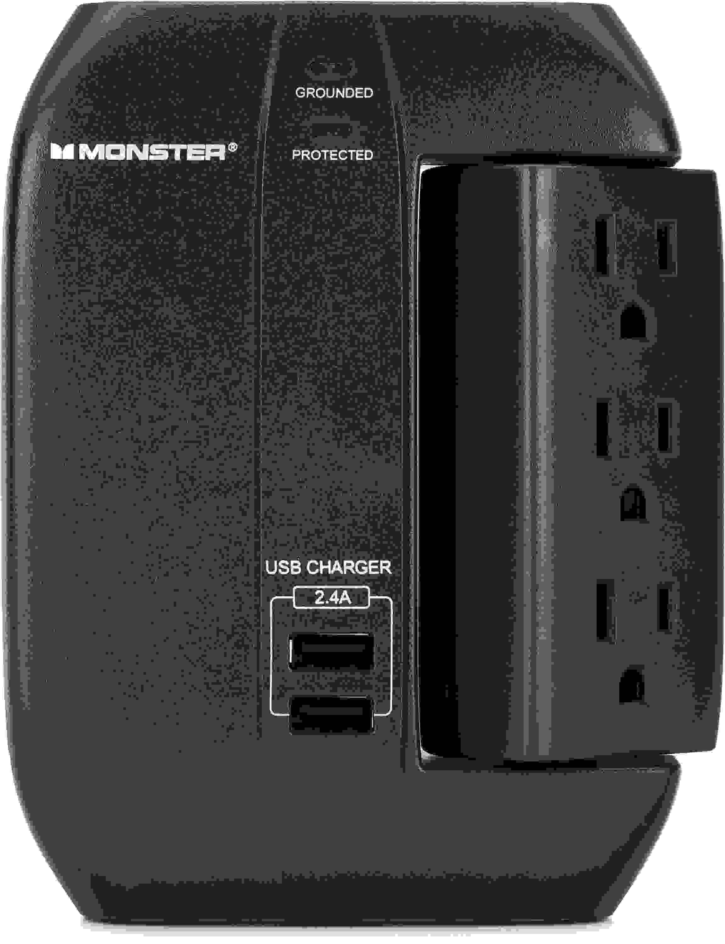 Monster ME-5001 Wall 6 Tap 2 USB Outlet Extender and Surge Protector ...