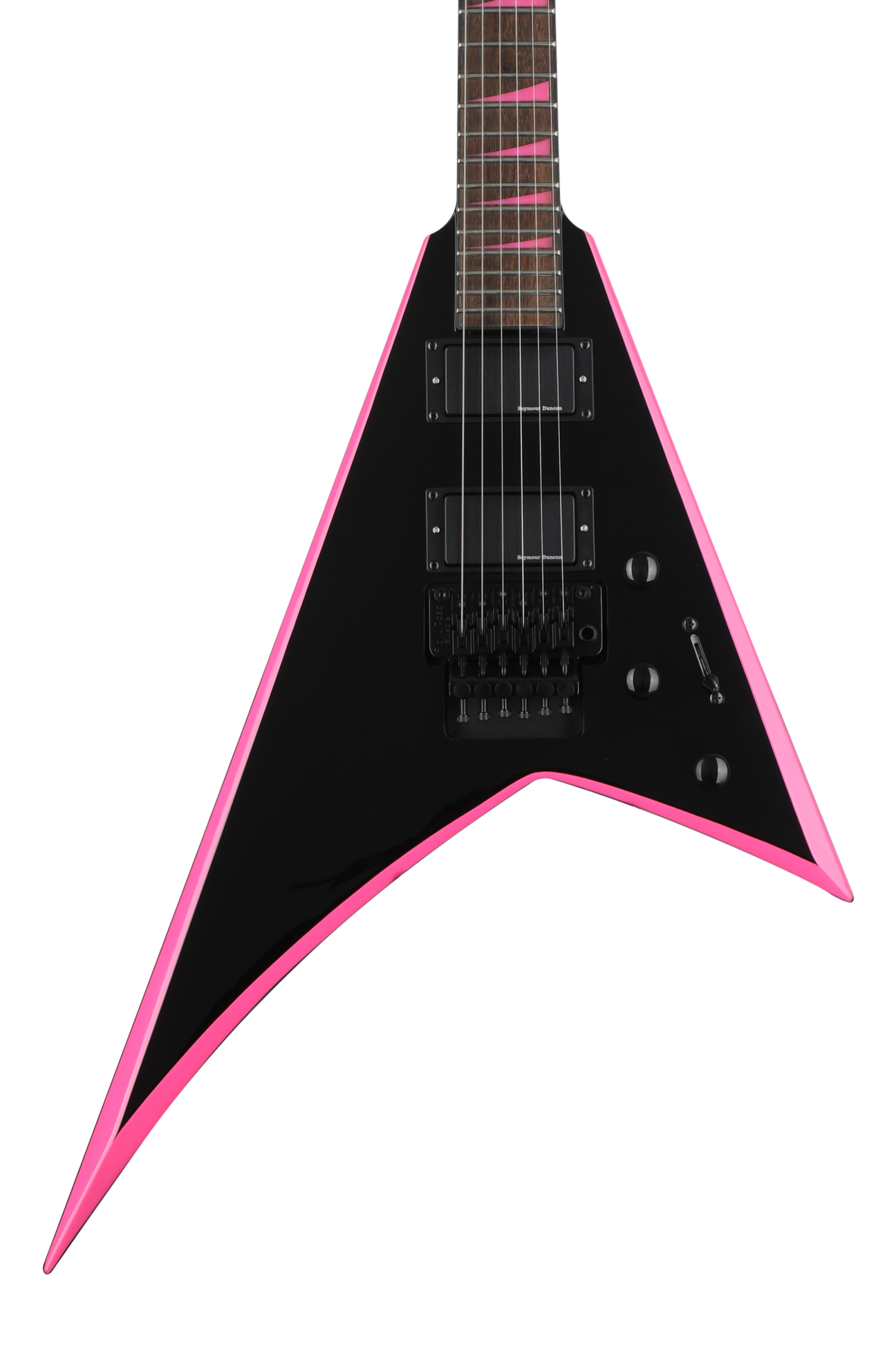 Jackson X Series Rhoads RRX24 - Black with Neon Pink Bevels | Sweetwater