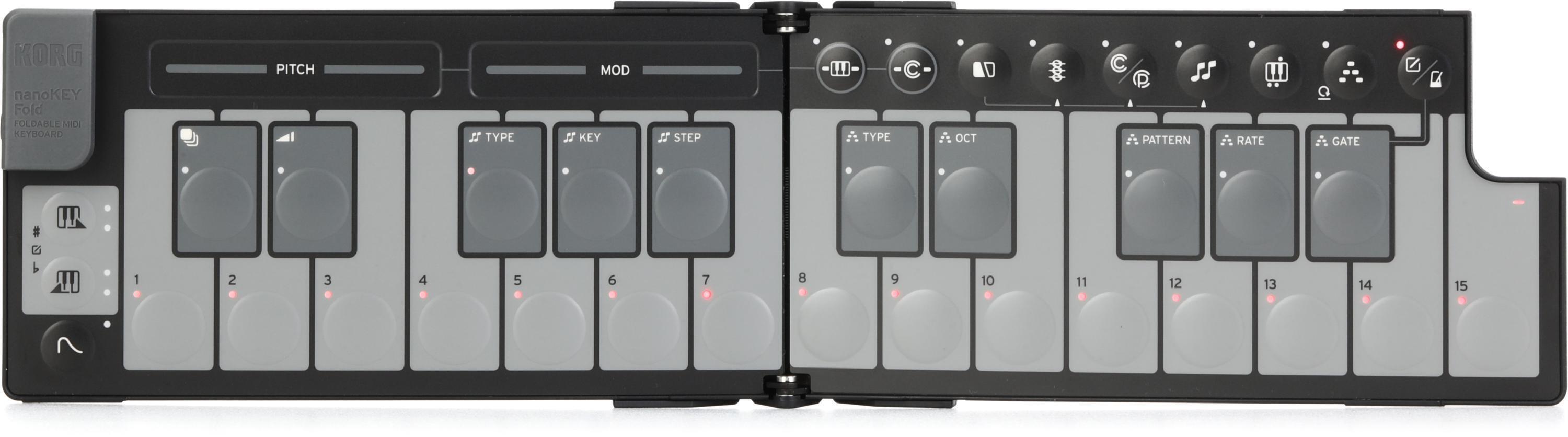 Korg nanoKEY Fold Foldable MIDI Keyboard - Black | Sweetwater
