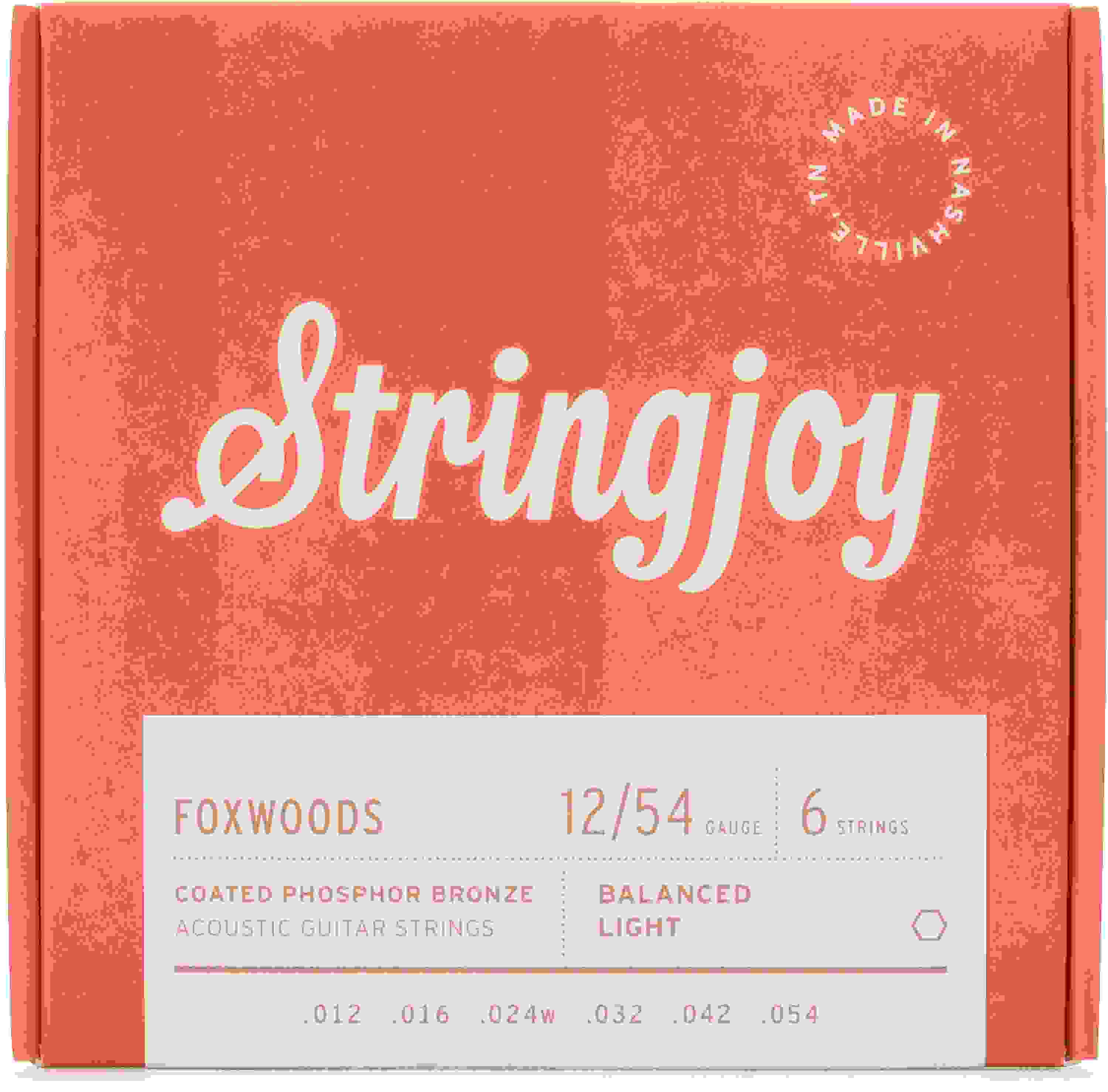 Stringjoy Foxwoods Coated Acoustic Guitar Strings - .012-.054 Light ...