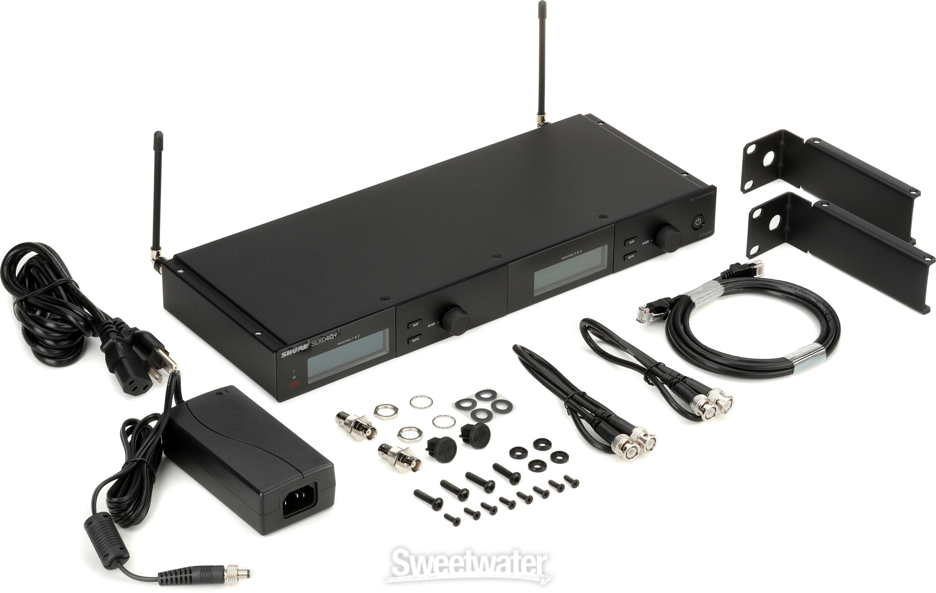 Shure SLXD4Q+ Quad Wireless Receiver - G57 Band | Sweetwater Shure SLXD4Q+ Quad Wireless Receiver - G57 Band | Sweetwater