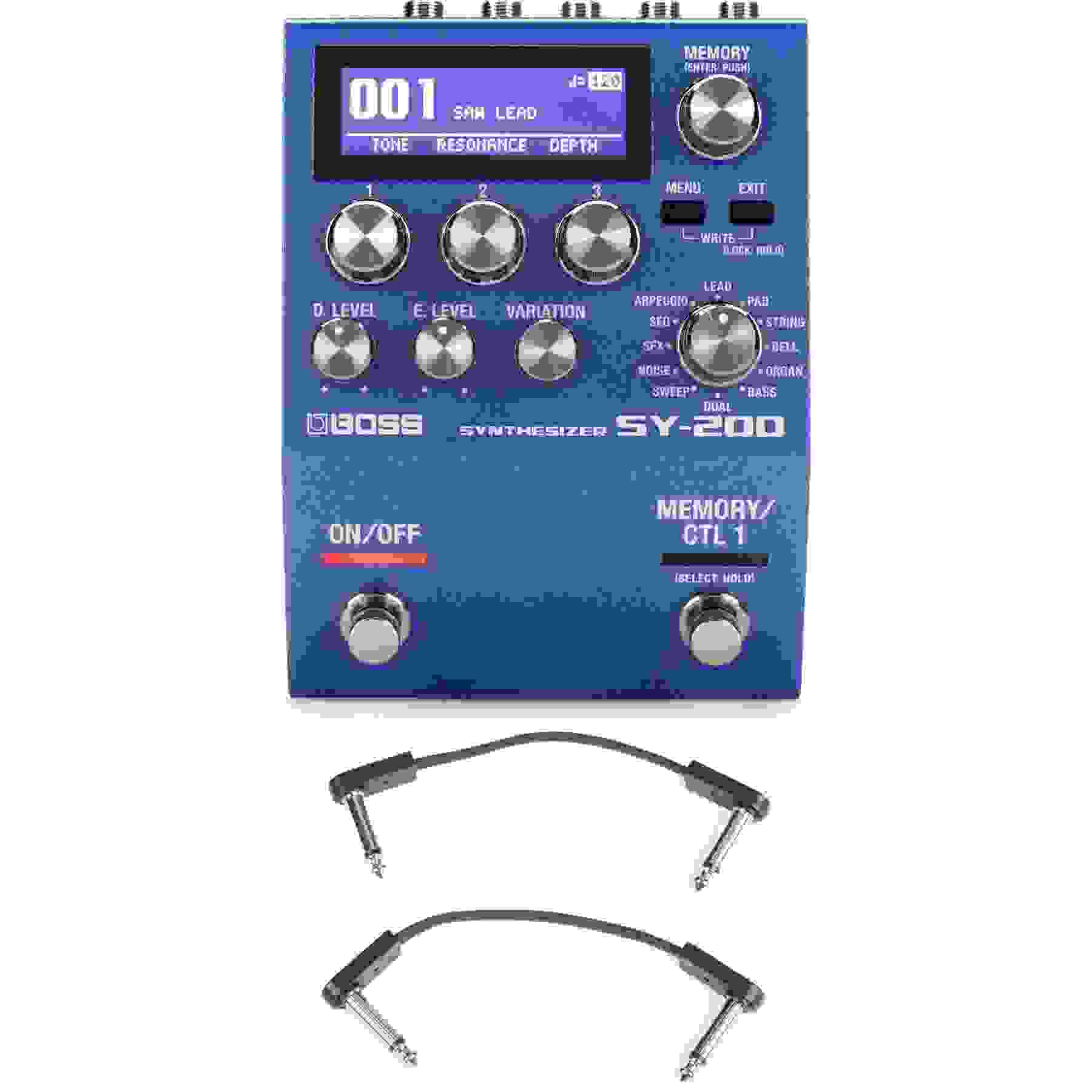 Boss SY-200 Guitar Synthesizer Pedal with EBS Patch Cables | Sweetwater