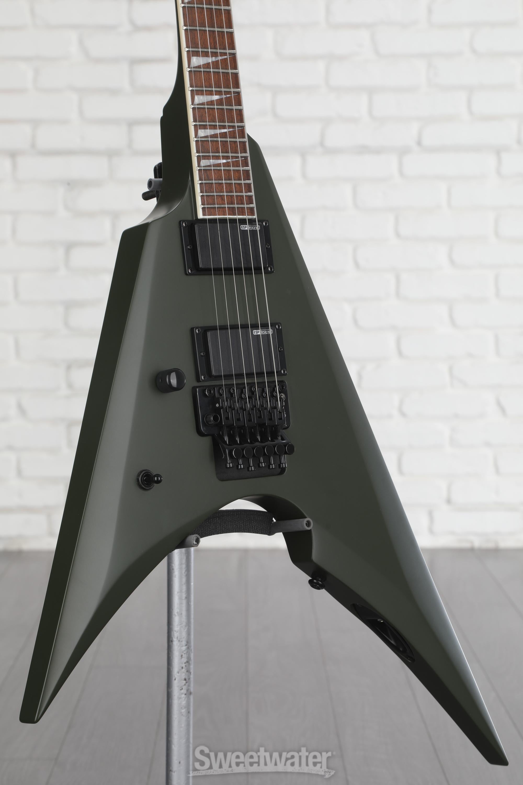 ESP LTD Arrow-200 Left-Handed Electric Guitar - Military Green | Sweetwater