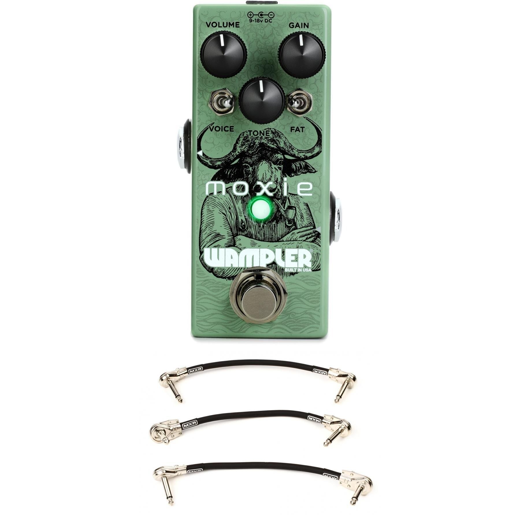 Wampler Moxie Overdrive Pedal with 3 Patch Cables Bundle | Sweetwater