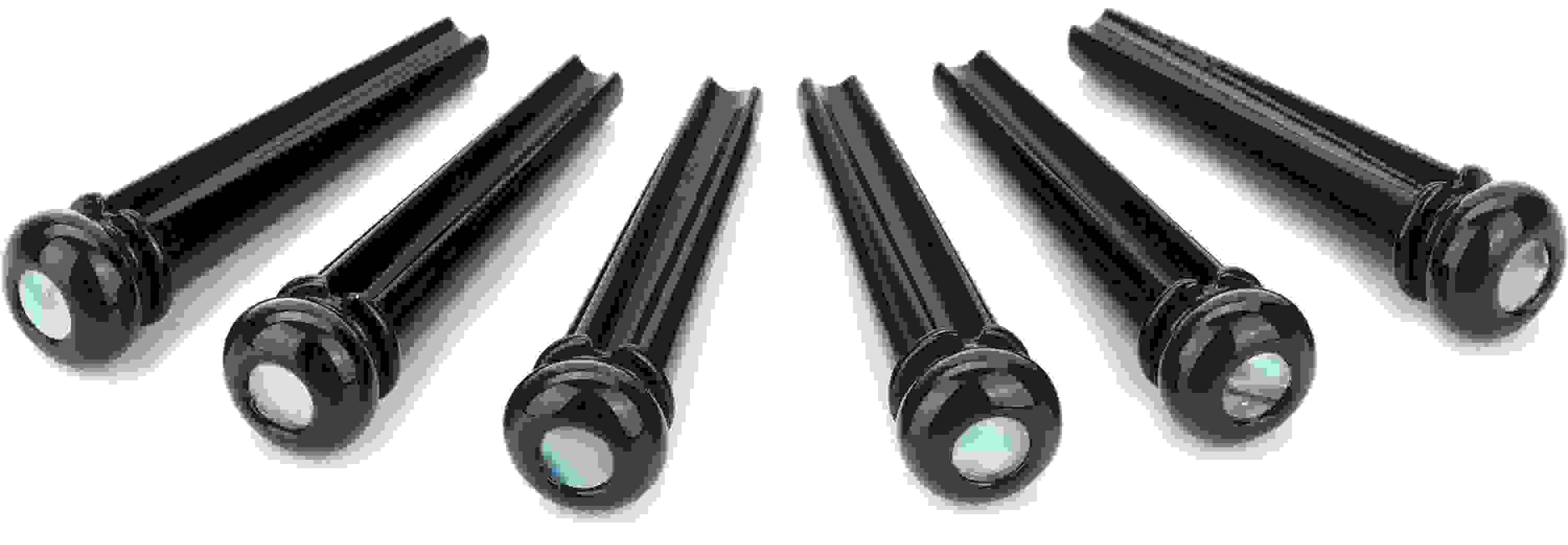 Martin Luxe Liquid Metal Bridge Pin Set - Gloss Black with Pearl Inlays ...