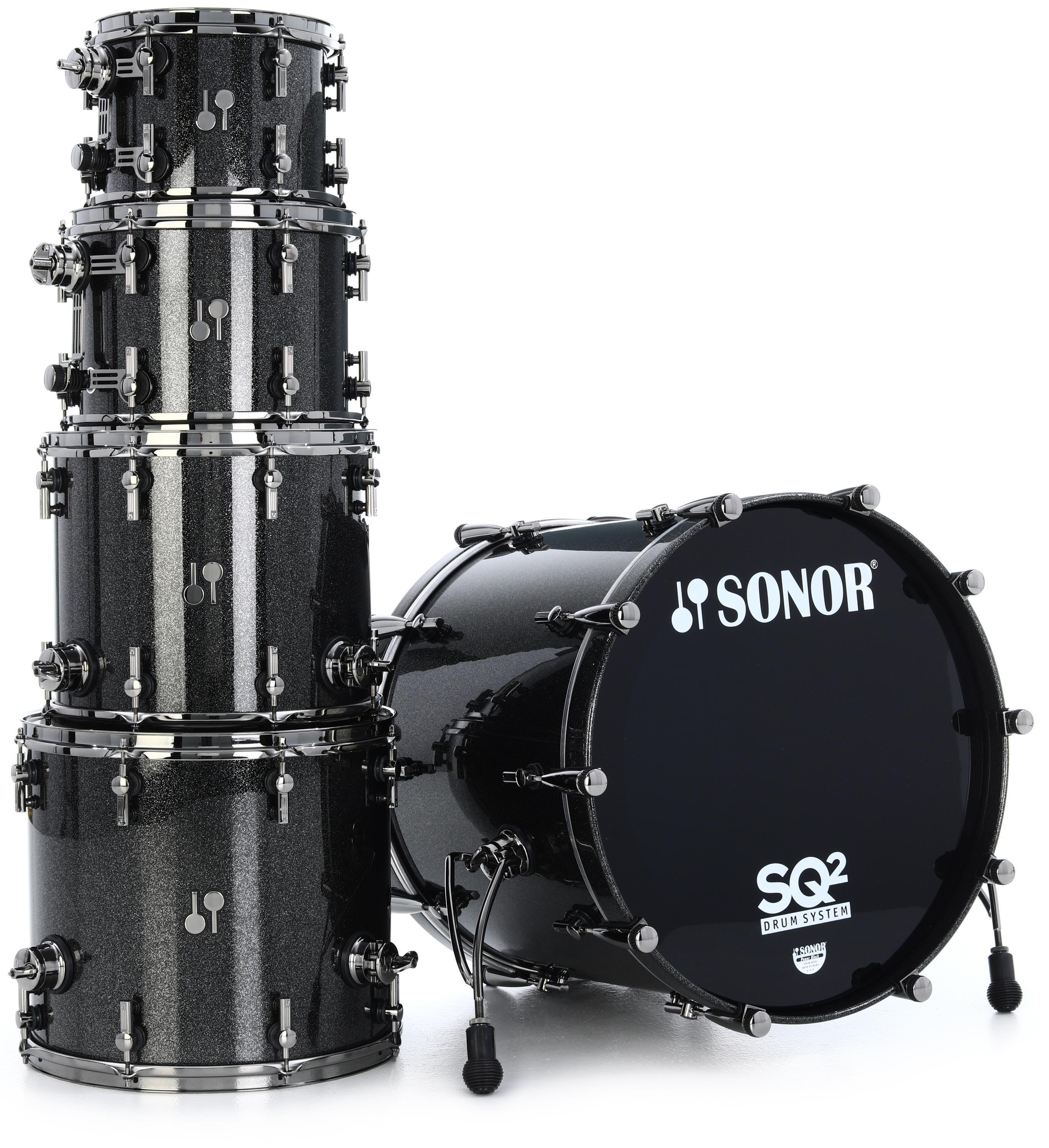 Sonor SQ2 Maple 5-piece Shell Pack - Black Sparkle | Sweetwater