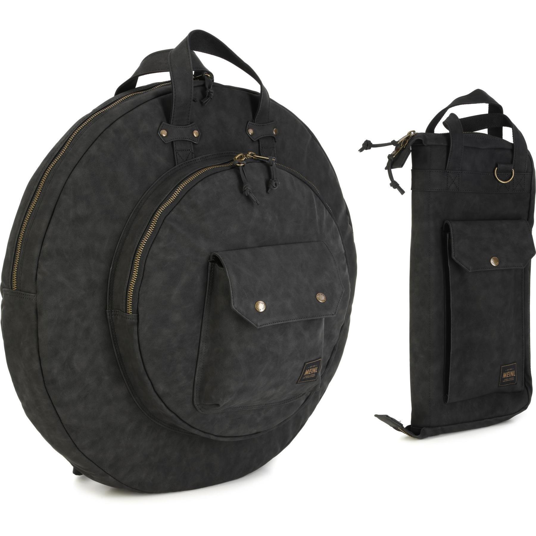 Meinl Cymbals Vintage Hyde Cymbal Bag and Stick Bag - 22 inch, Black ...