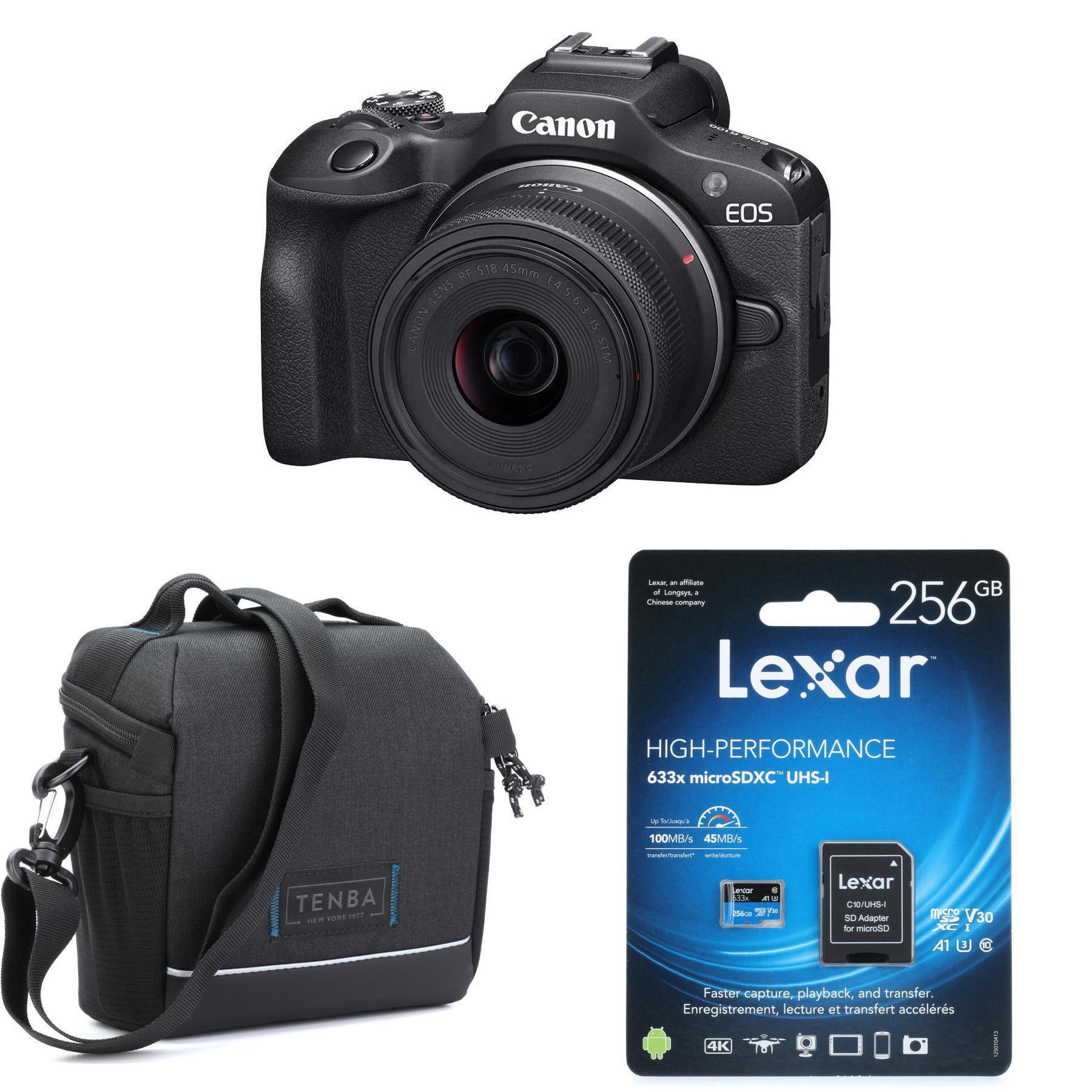 Canon EOS R100 with RF-S 18-45mm f/4.5-6.3 IS STM Kit with Shoulder Bag ...
