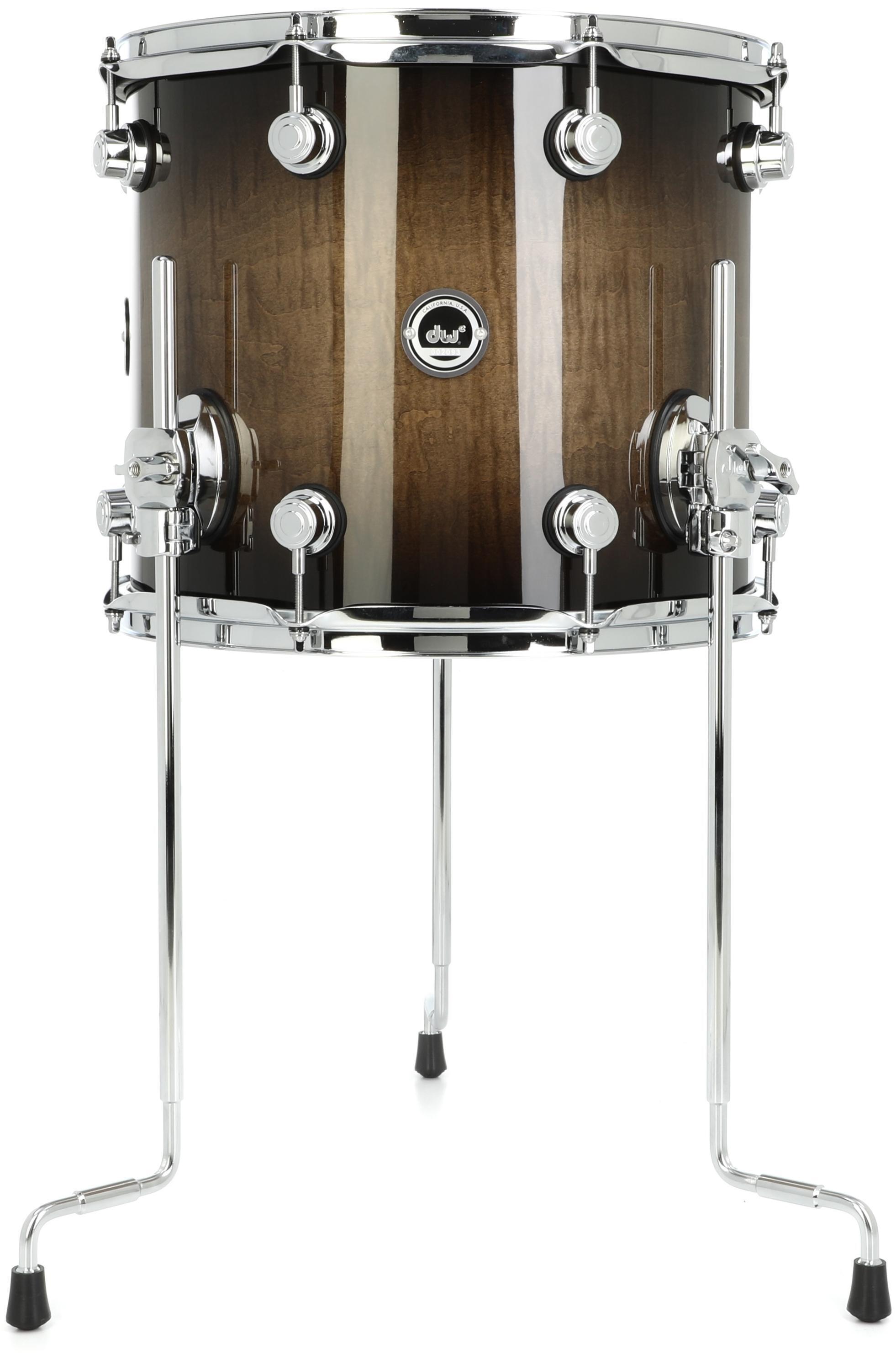 DW DWe e33 Floor Tom - 12 inches x 14 inches, Curly Maple Burst Exotic ...