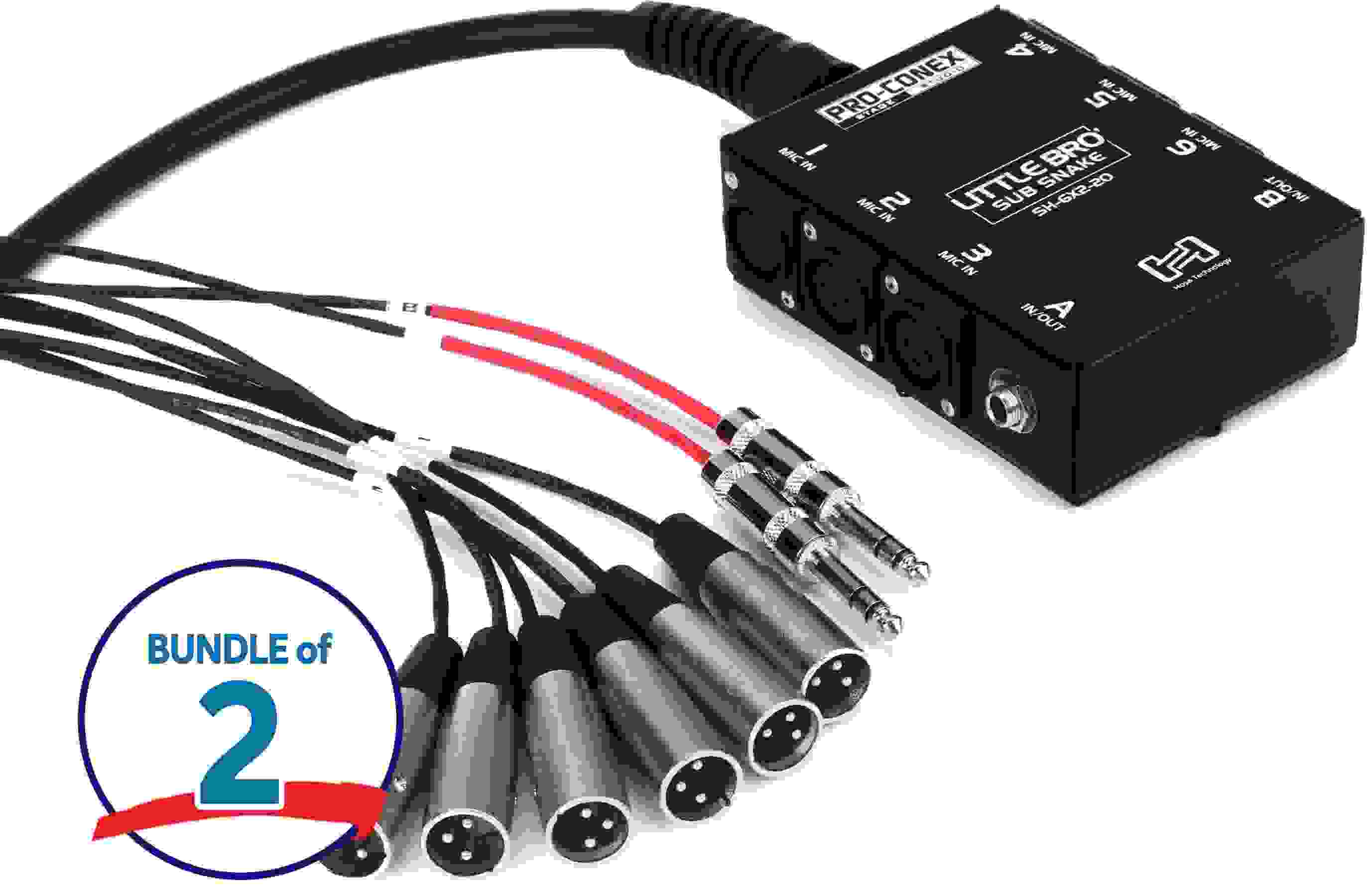 Hosa Little Bro' 6x2 Sub Snake (2 Pack) - 20 foot | Sweetwater