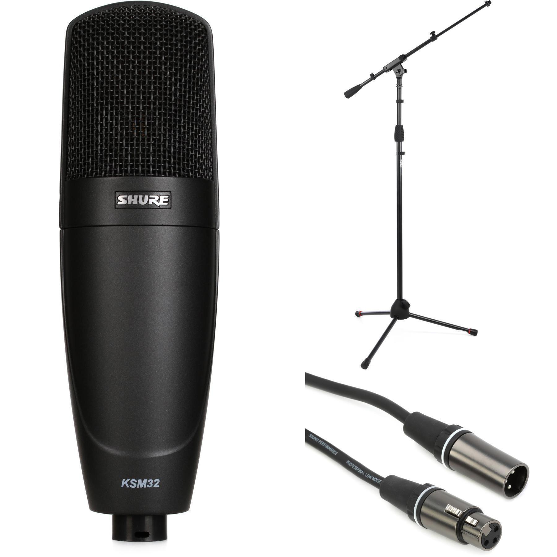 Shure KSM32 Large-diaphragm Condenser Microphone with Stand and Cable ...