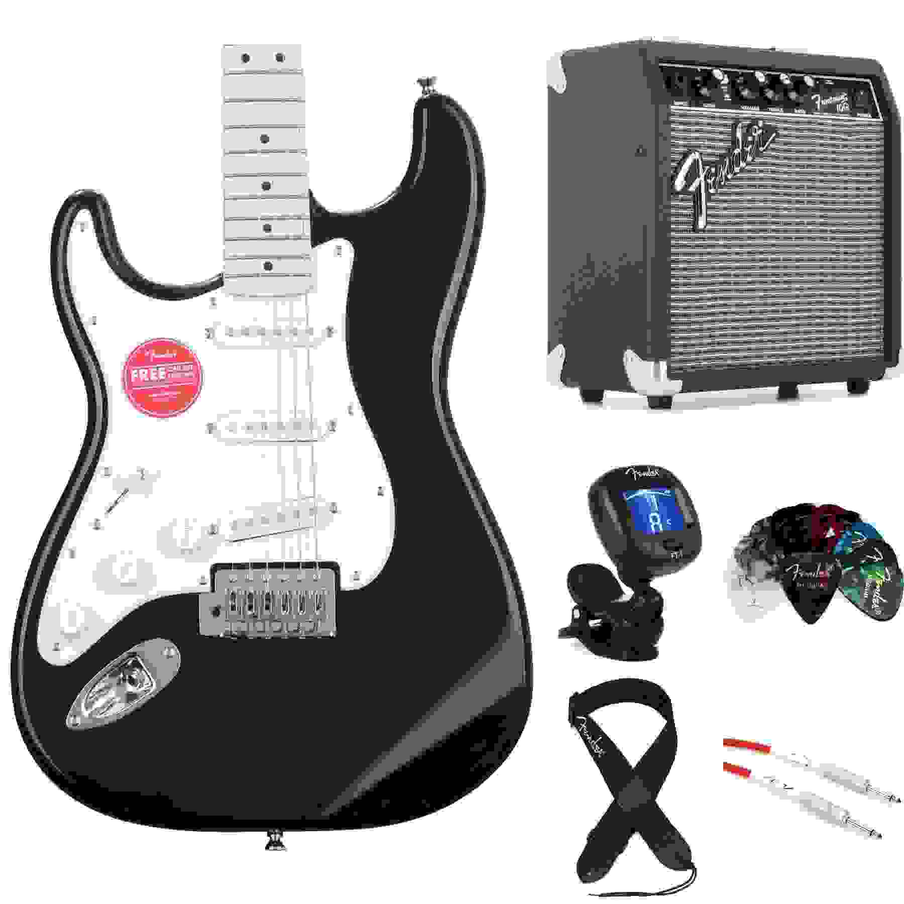 Squier Sonic Stratocaster Left-handed Electric Guitar and Fender Amp ...